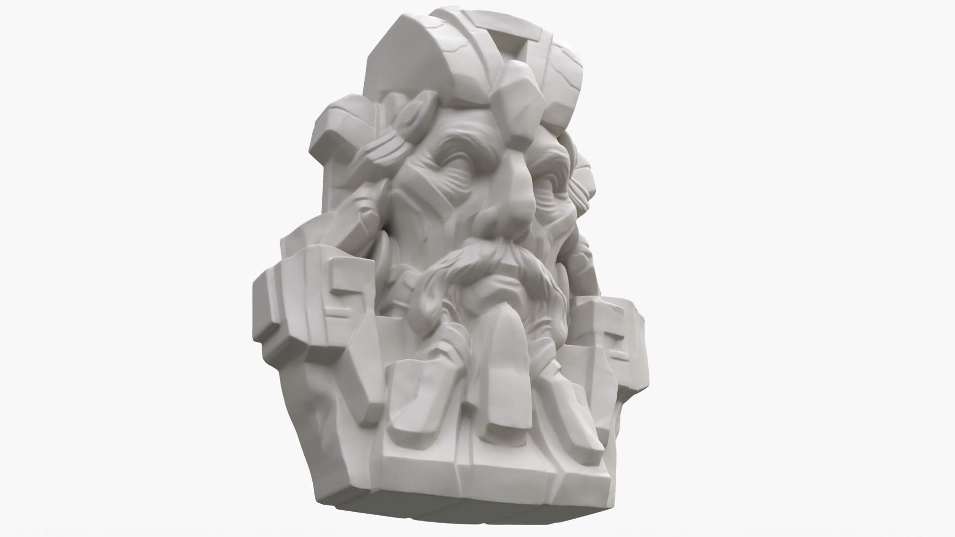 3D Model Stone Sentinel Bust 6 - TurboSquid 2187745