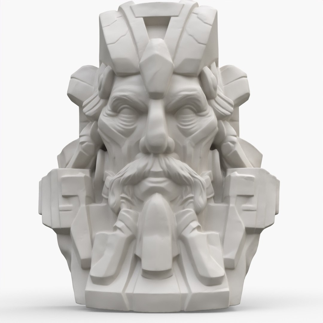 3D Model Stone Sentinel Bust 6 - TurboSquid 2187745