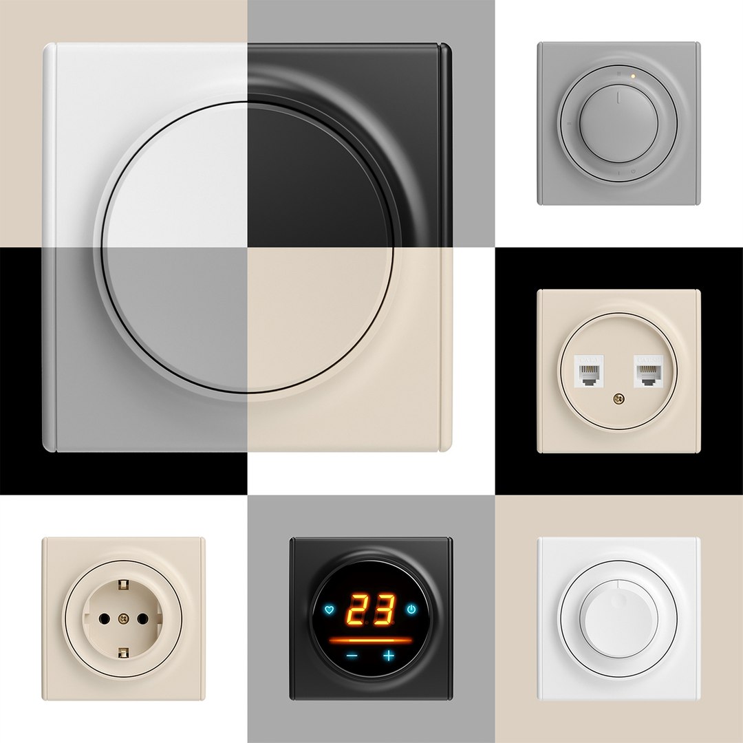 3D Electrical Switches Sockets Florence Model - TurboSquid 1445467