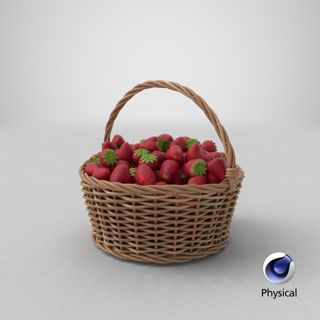 Basket Of Strawberries 3D Model - TurboSquid 2089123