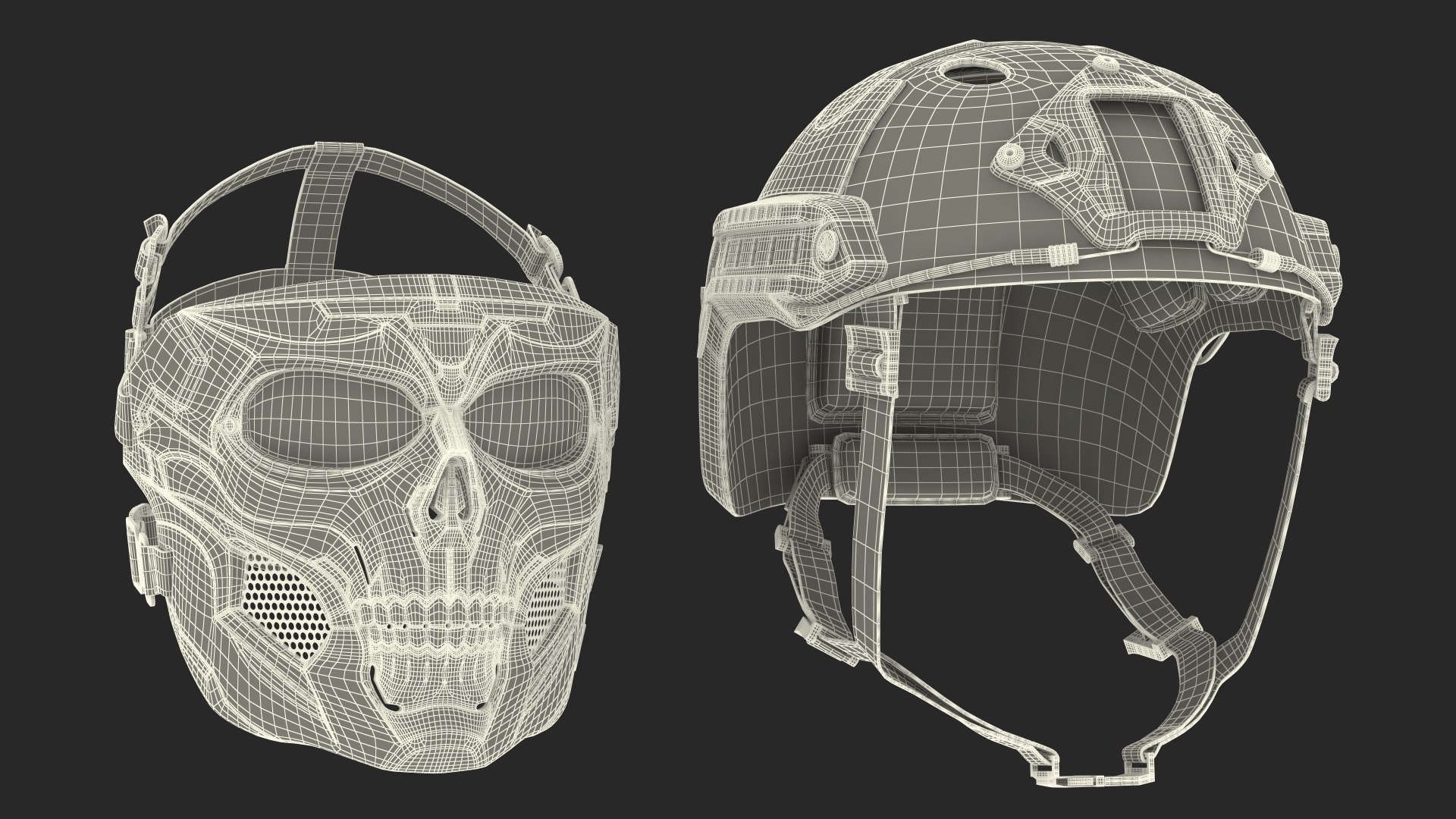 3D Khaki Airsoft Tactical Helmet and Mask - TurboSquid 2108502