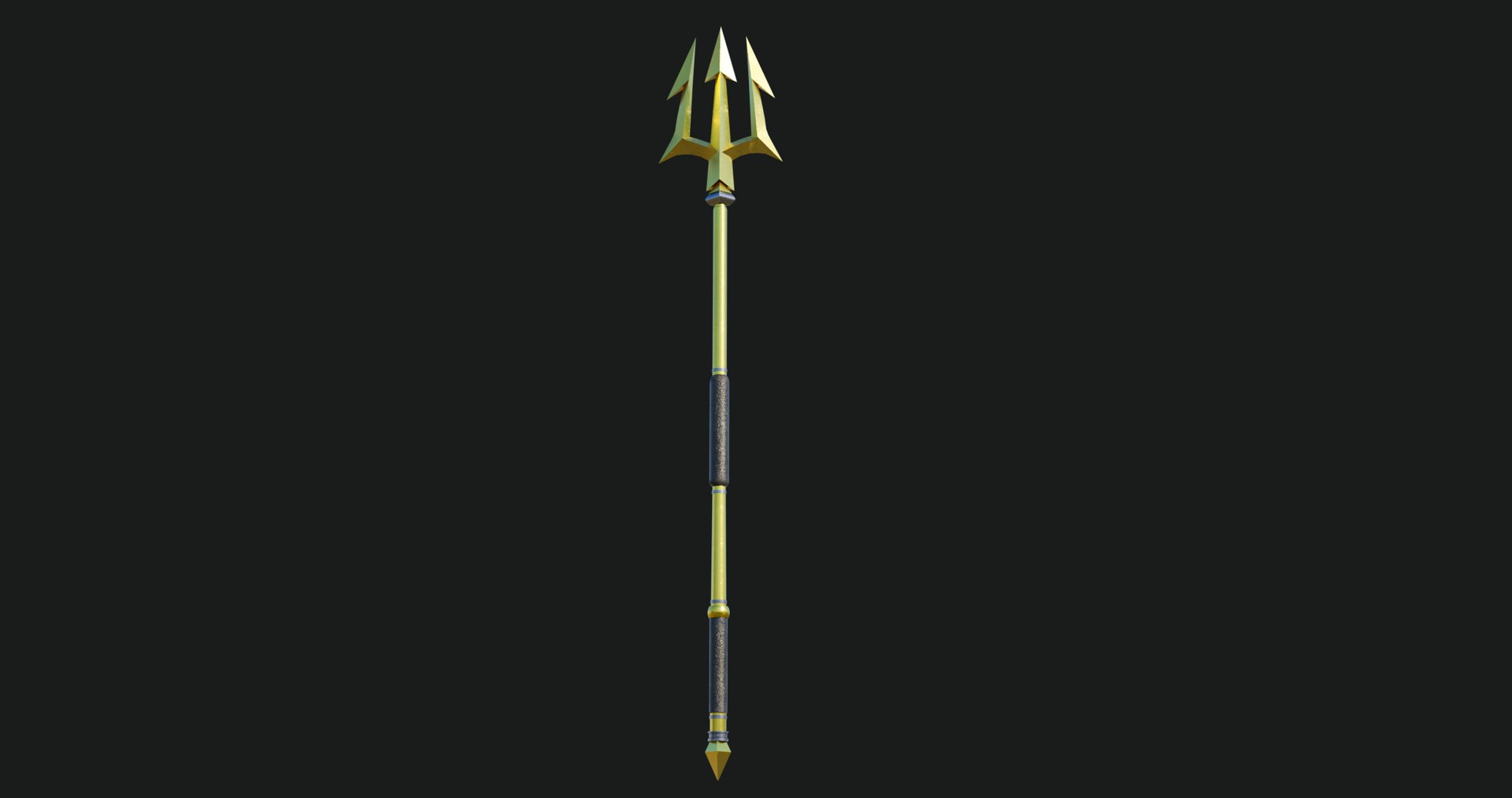Trident Weapon GameReady Lowpoly PBR V-ray Arnold Textures Included 3D ...