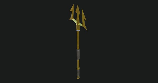 modelo 3d Trident Weapon GameReady Lowpoly PBR V-ray Arnold Texturas ...