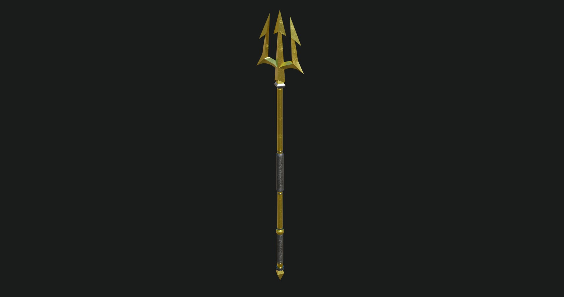 Trident Weapon GameReady Lowpoly PBR V-ray Arnold Textures Included 3D ...