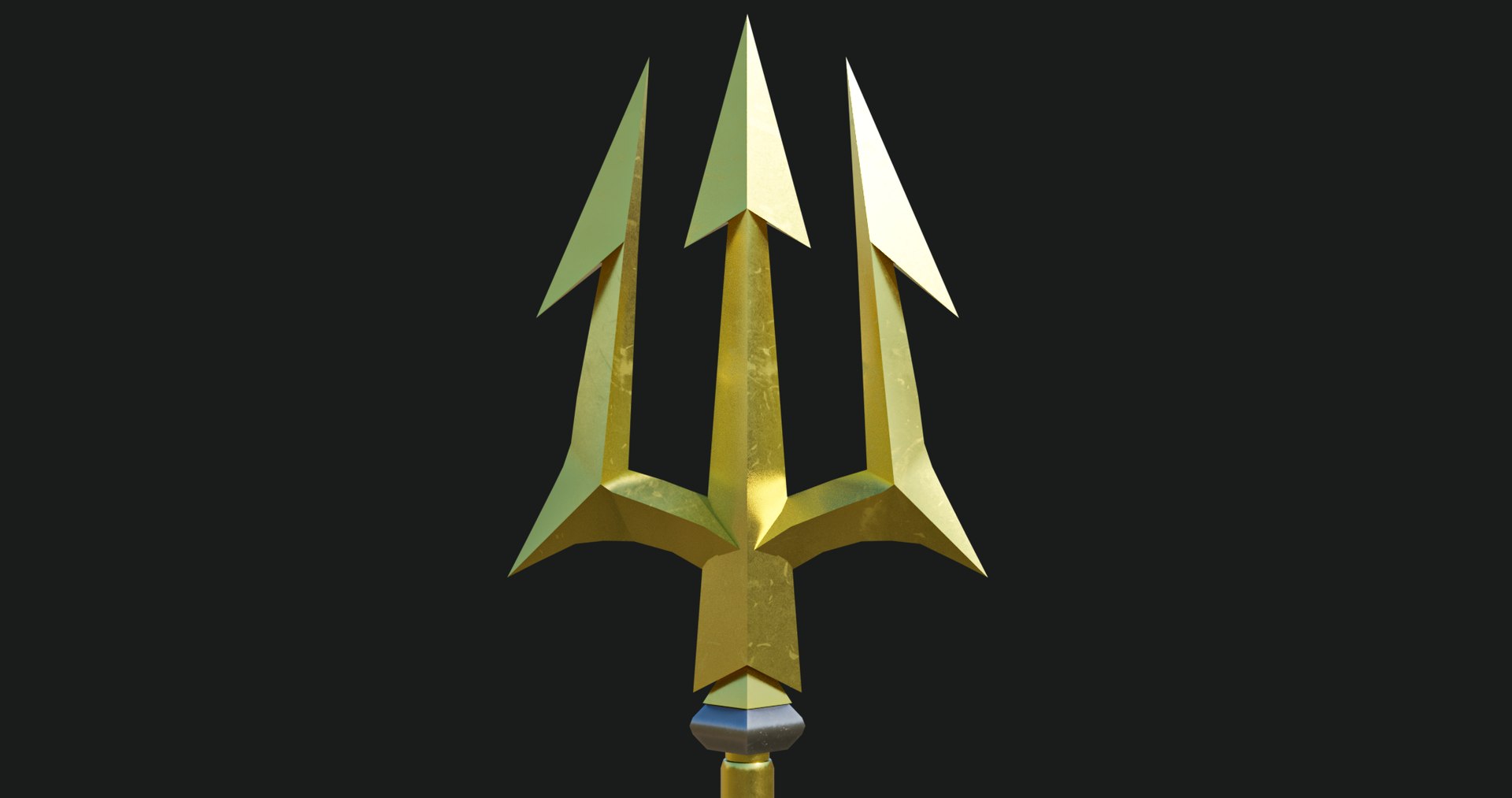 Trident Weapon GameReady Lowpoly PBR V-ray Arnold Textures Included 3D ...