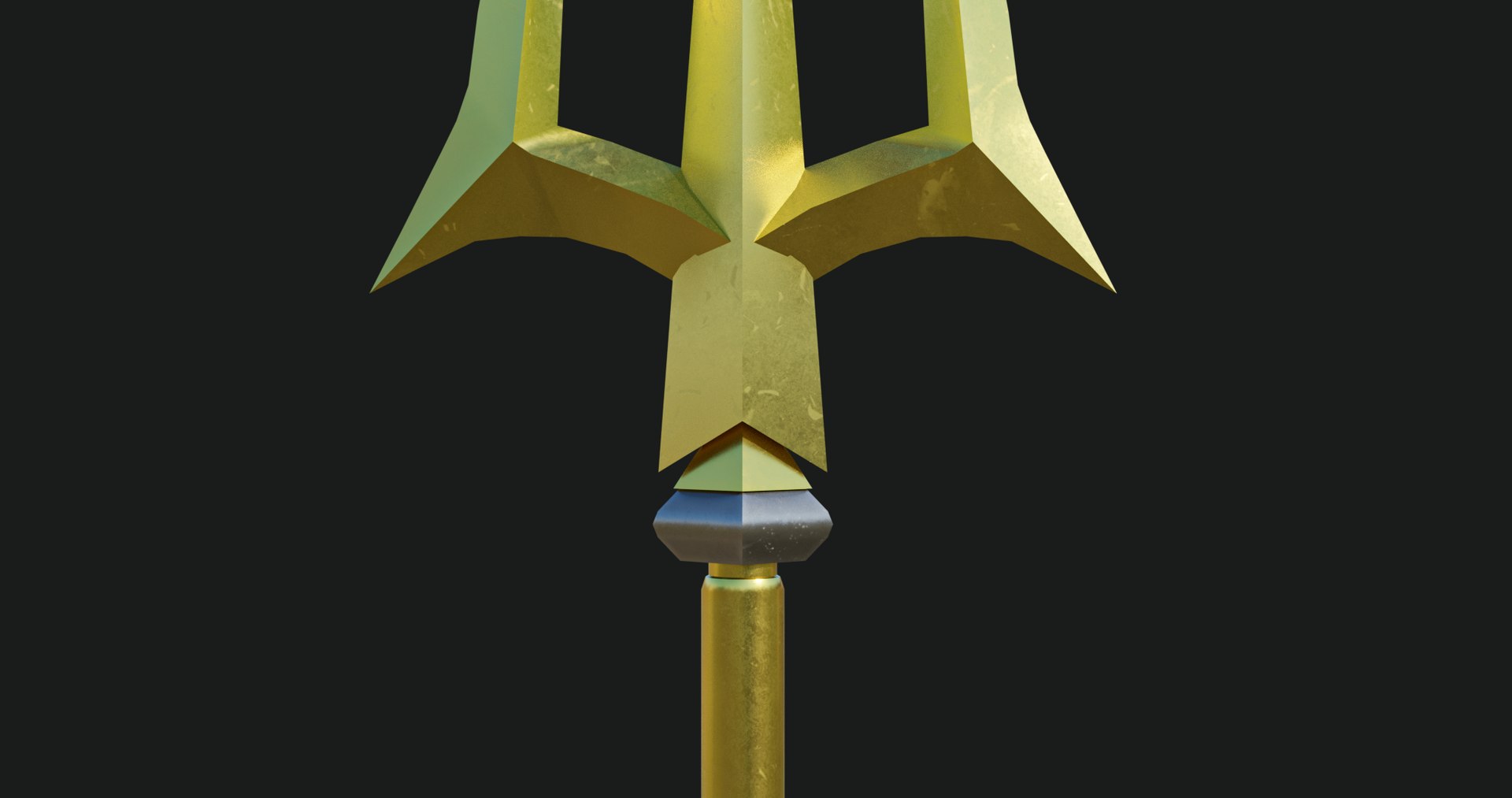 Trident Weapon GameReady Lowpoly PBR V-ray Arnold Textures Included 3D ...