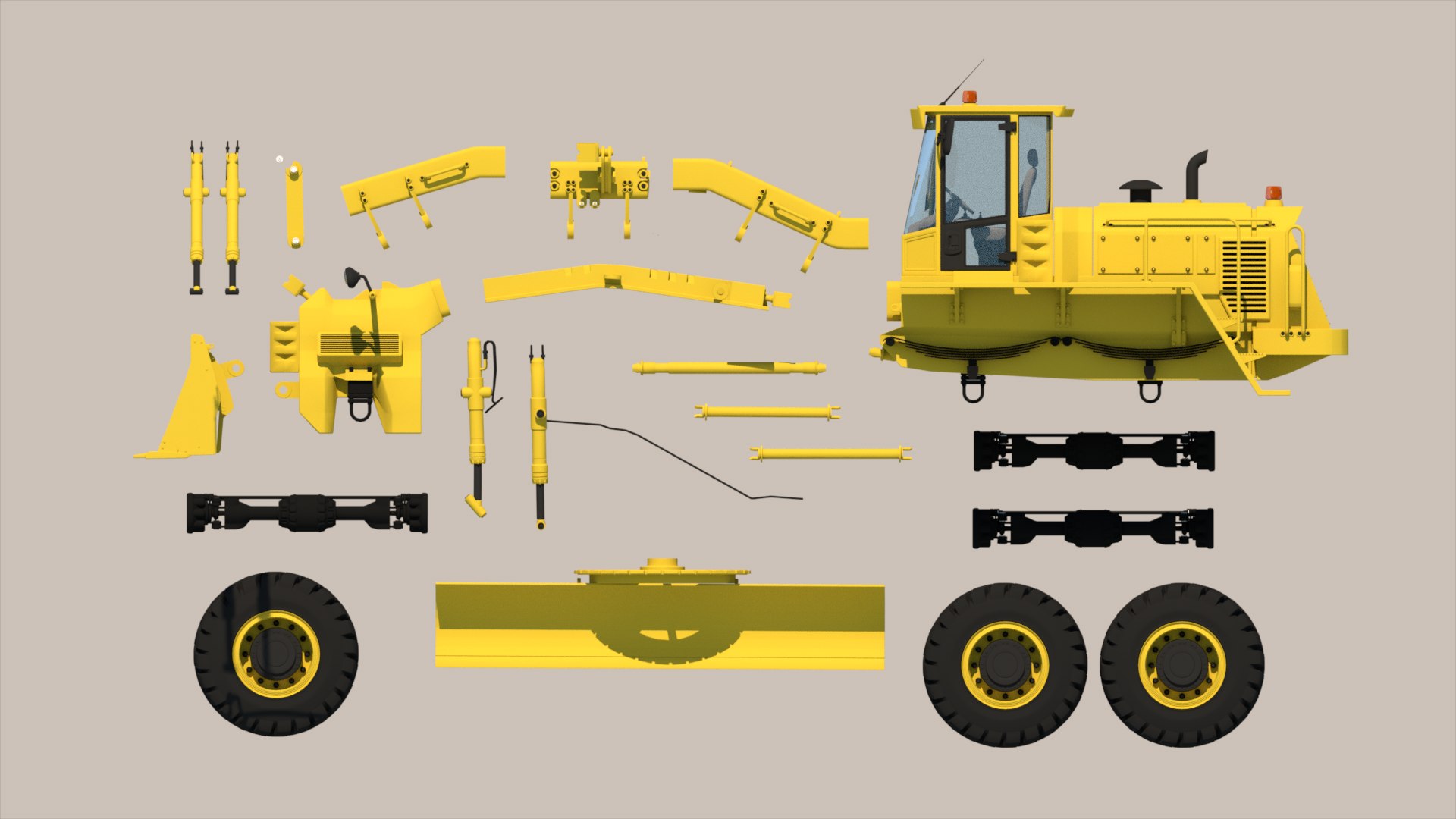 Motor Grader Model - TurboSquid 1946634