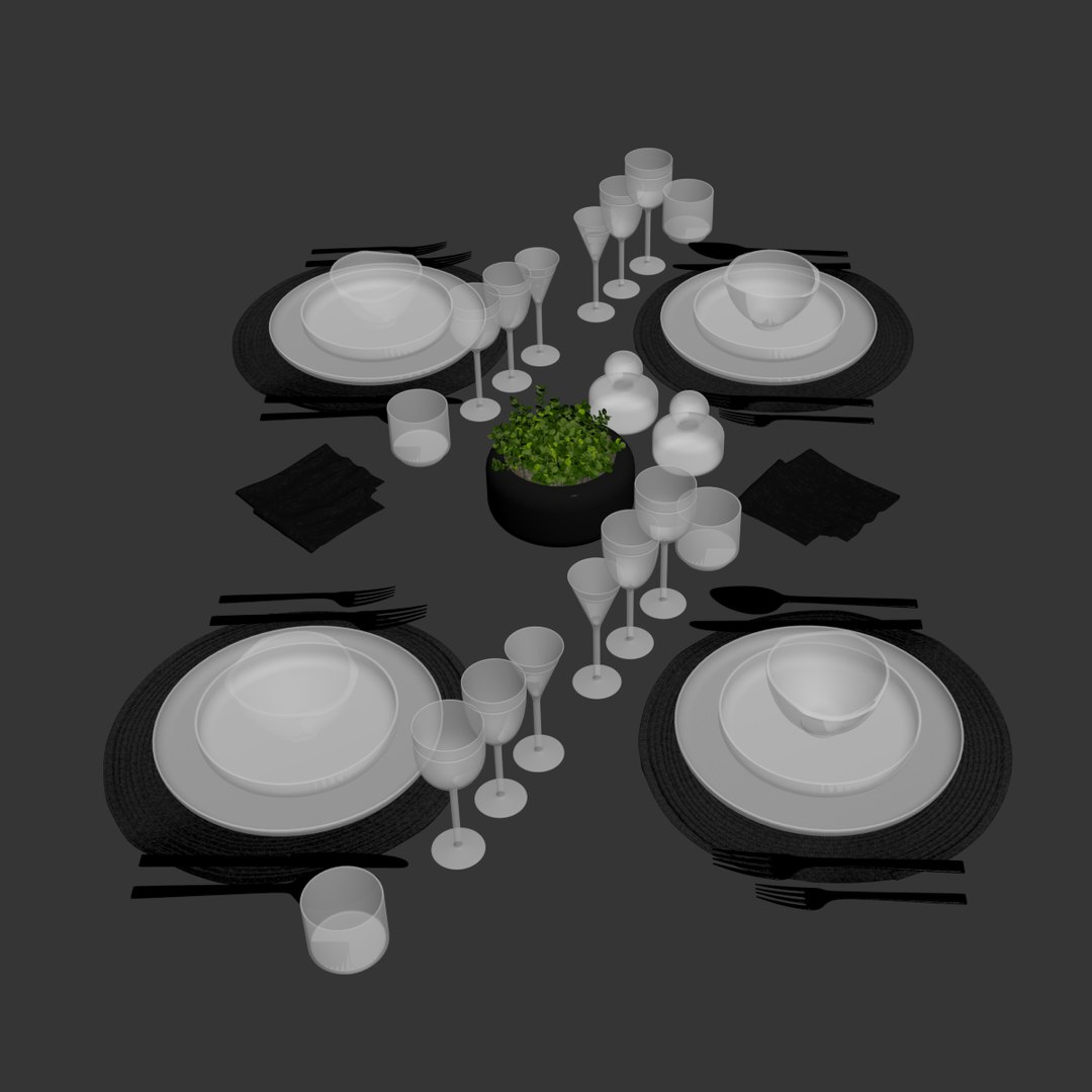 Table setting 25 3D model - TurboSquid 1543382