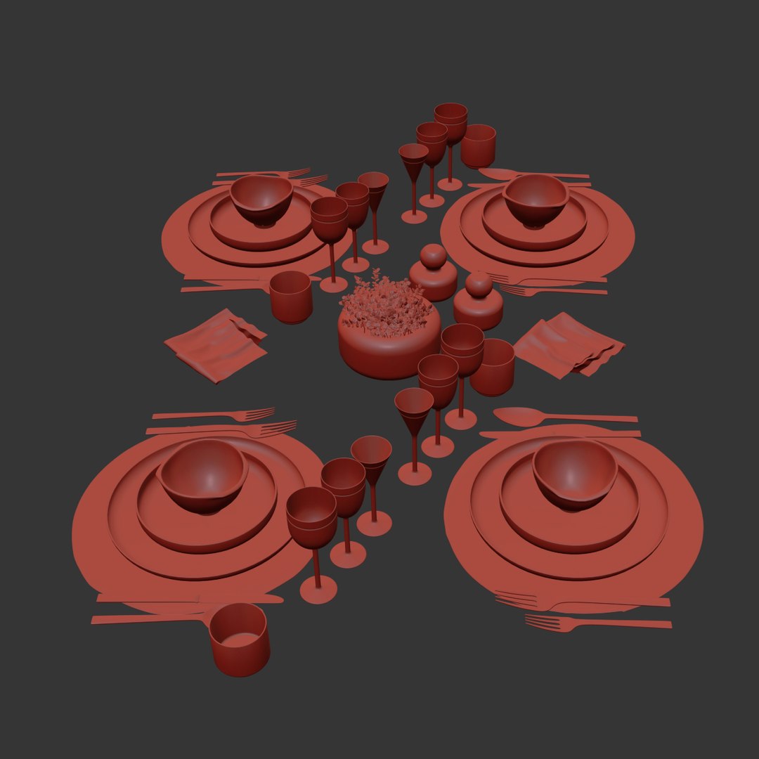Table setting 25 3D model - TurboSquid 1543382