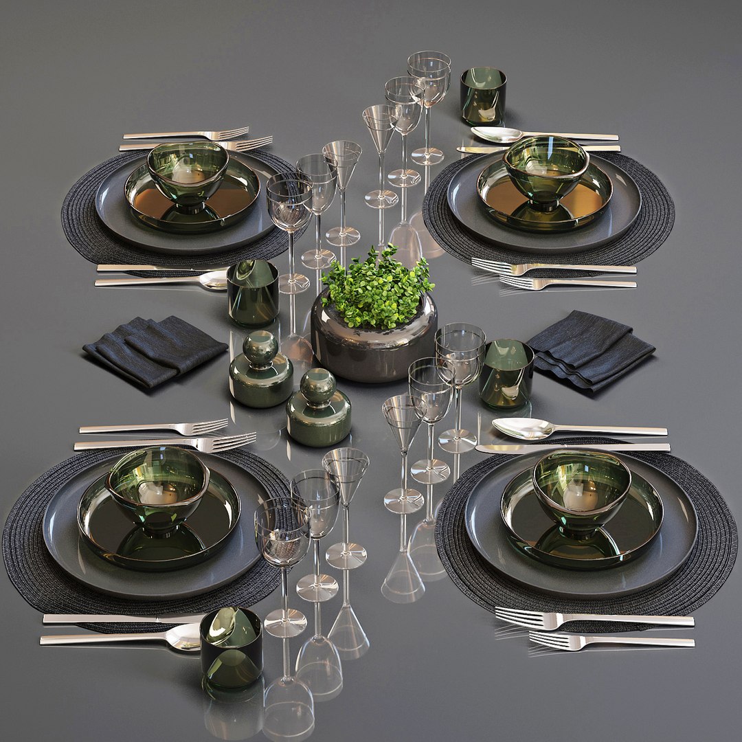 Table setting 25 3D model - TurboSquid 1543382