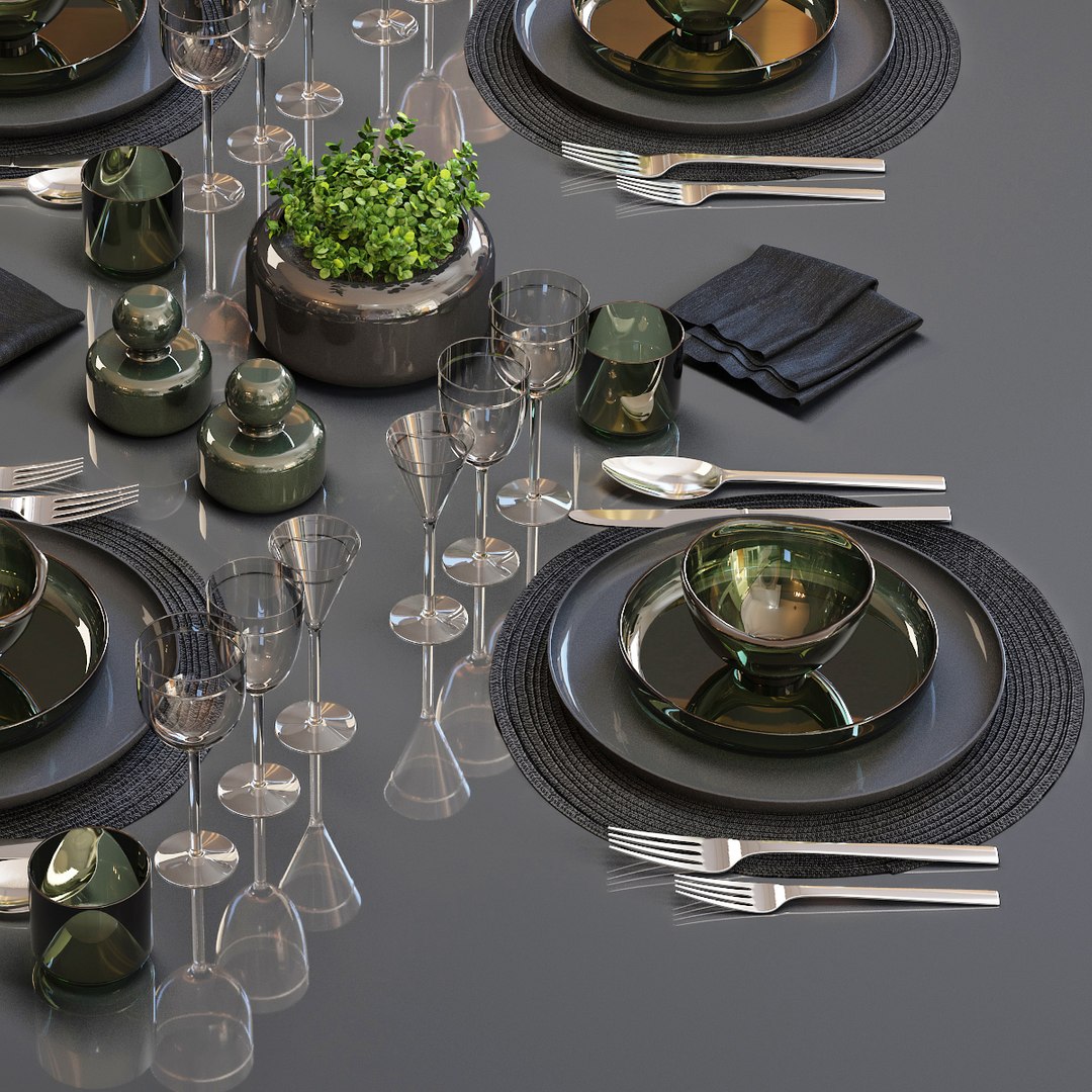 Table setting 25 3D model - TurboSquid 1543382
