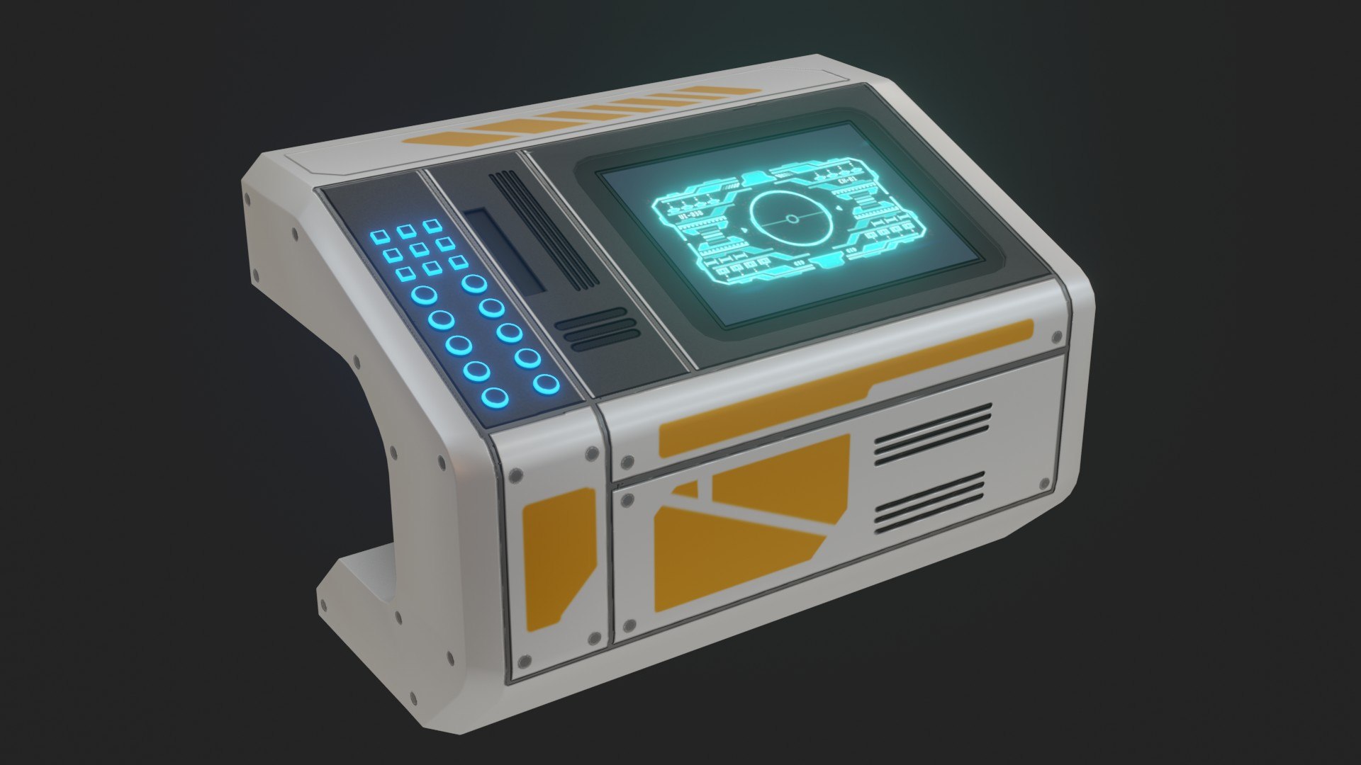 Sci-Fi Control Panel - Low Poly - Game Ready - PBR Modelo 3D ...