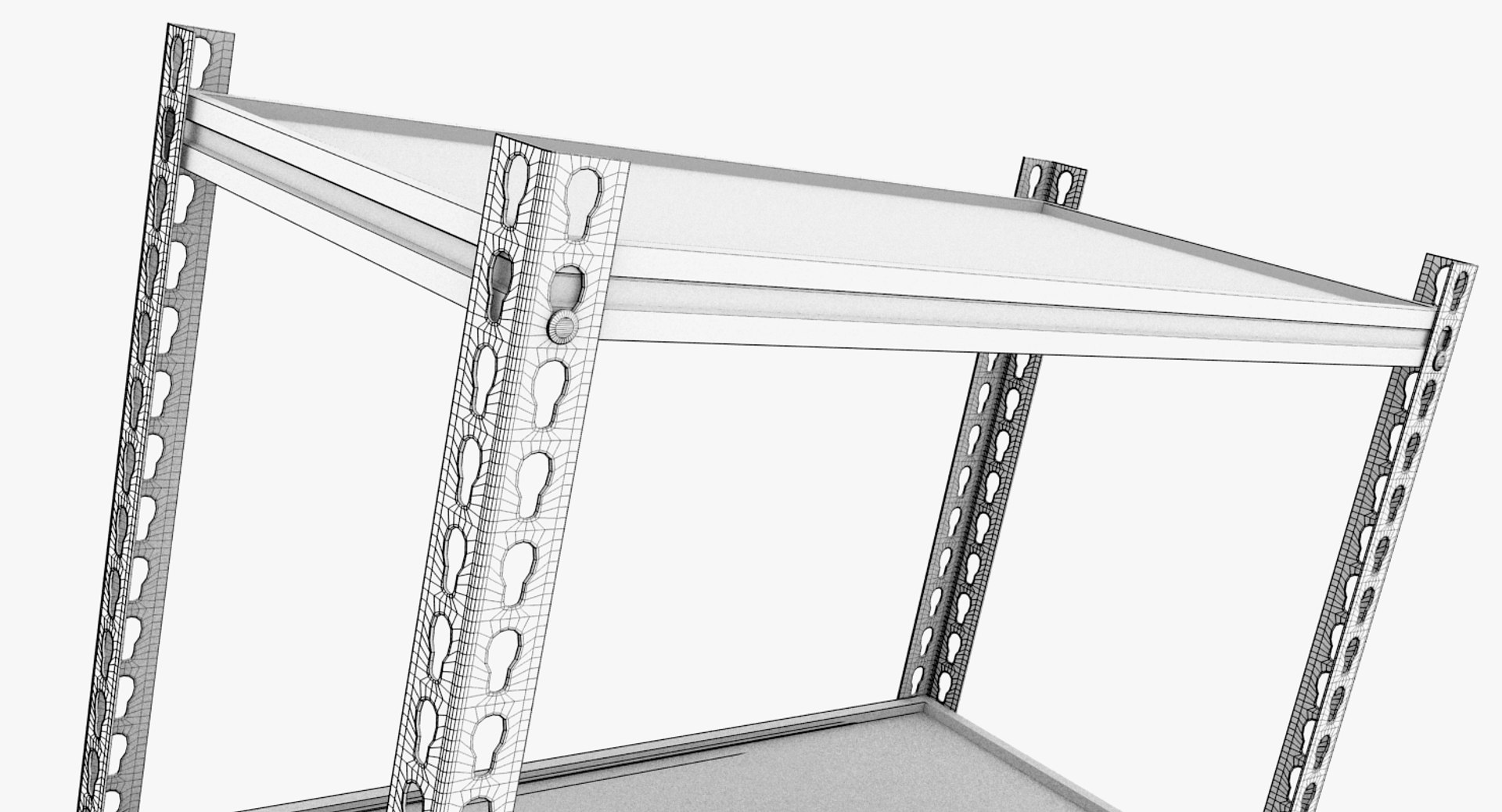 3d Model Realistic Metal Rack