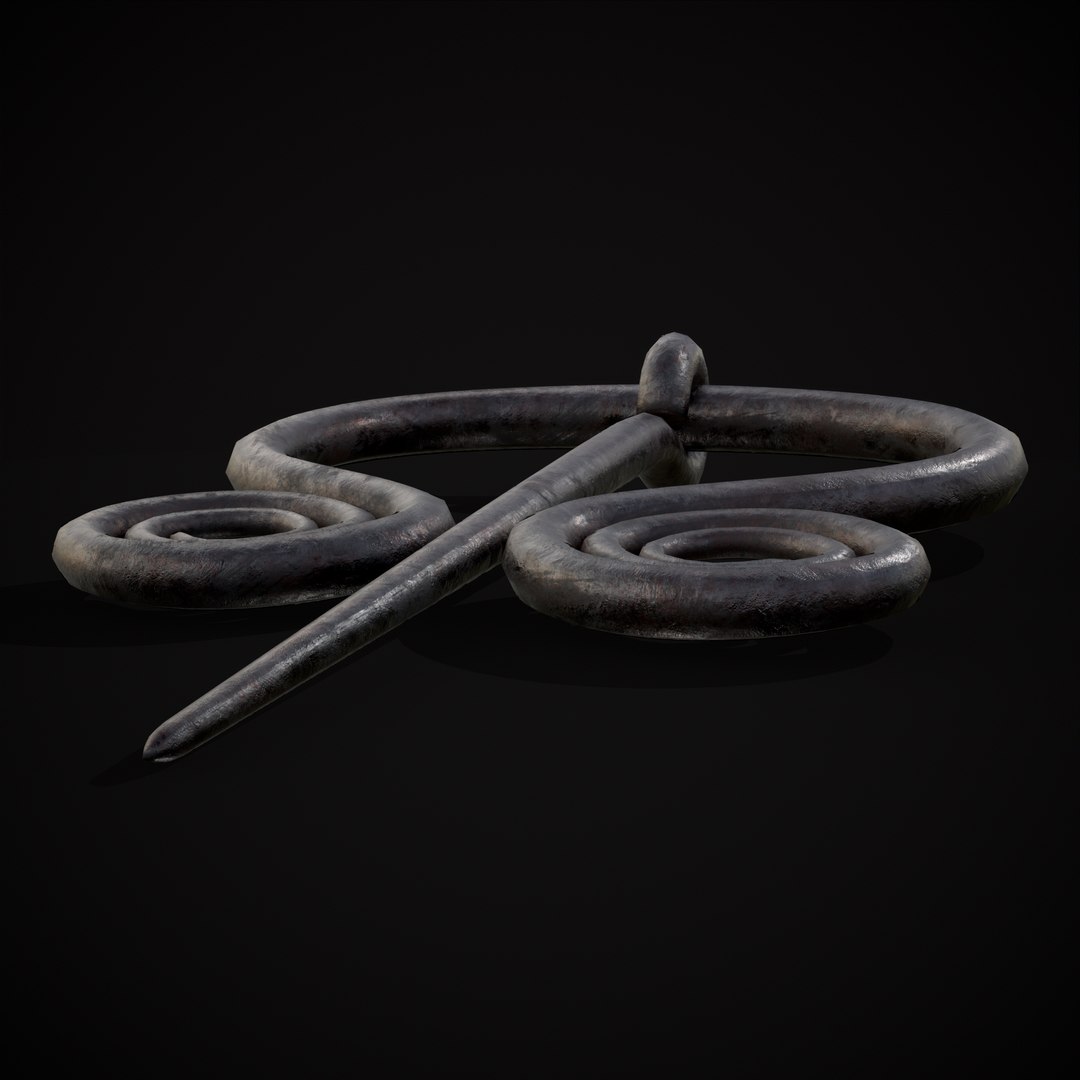 Medieval Hand Forged Iron Brooch 3D - TurboSquid 1984833