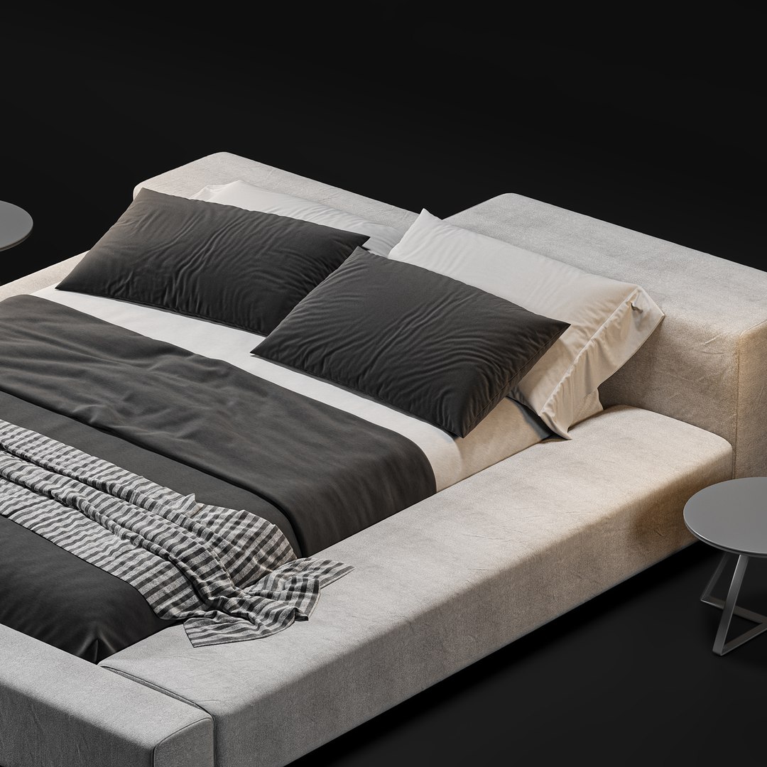 3D Bed Living Divani Extra Wall Model - TurboSquid 2054351