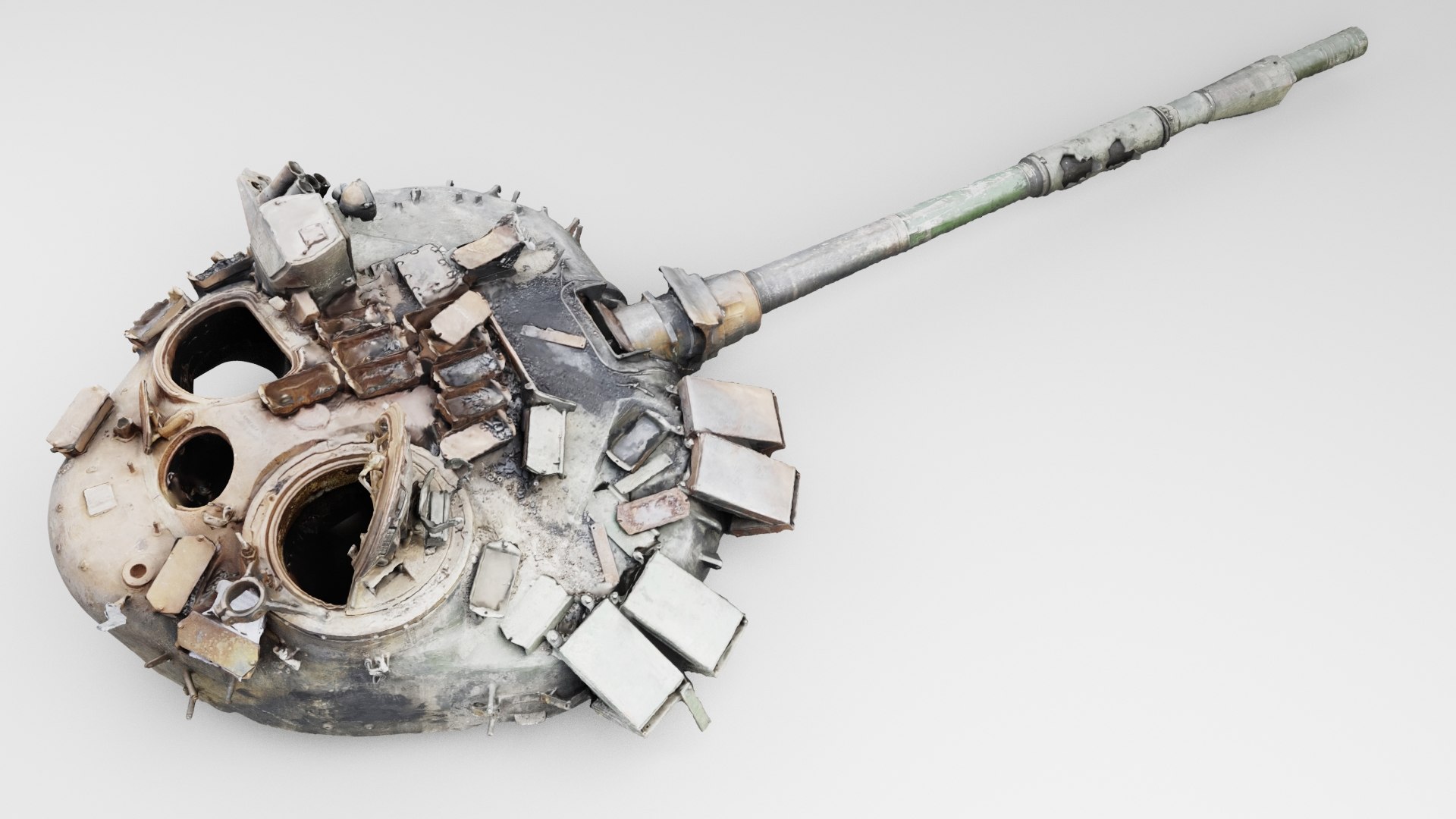 3D Turret Blown Off From Russian Tank Destroyed By Ukrainian Army Model ...
