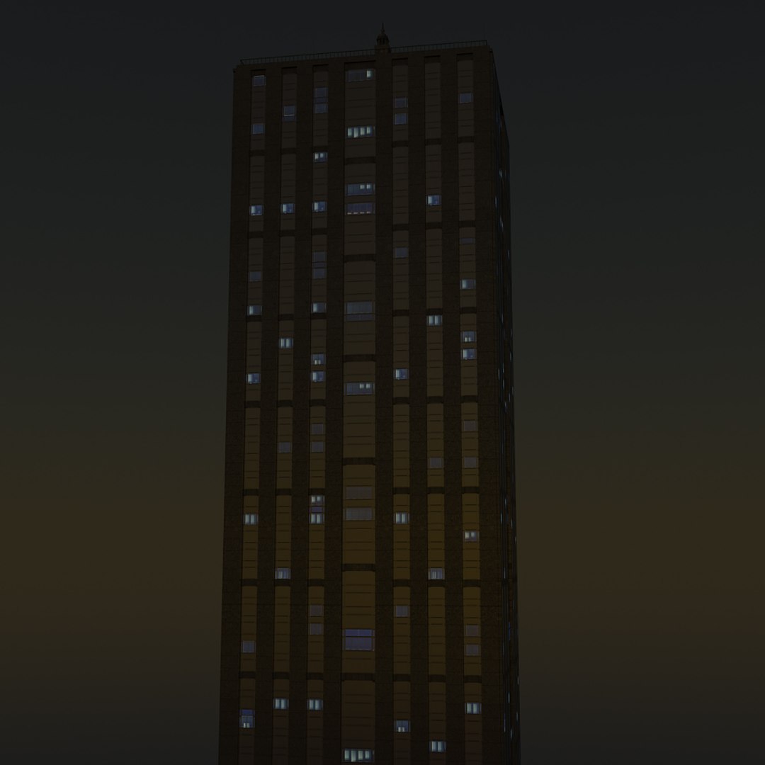 3d skyscraper 05 day night model
