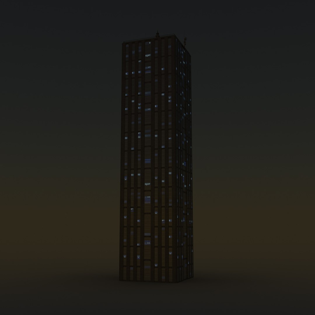 3d skyscraper 05 day night model
