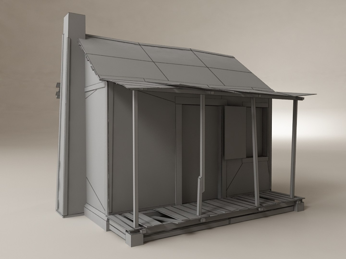 wooden house 3d model