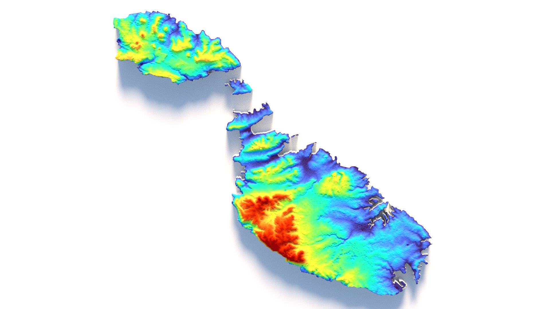 3D Malta Terrain Map - TurboSquid 2336527