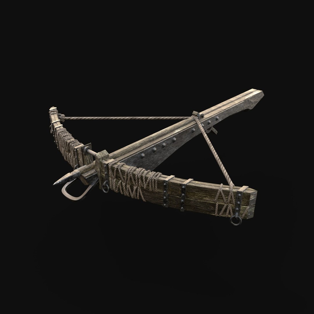 3D Model CROSSBOW GENERIC MEDIEVAL WEAPON ORC BALISTA HUNTER BOLT ...