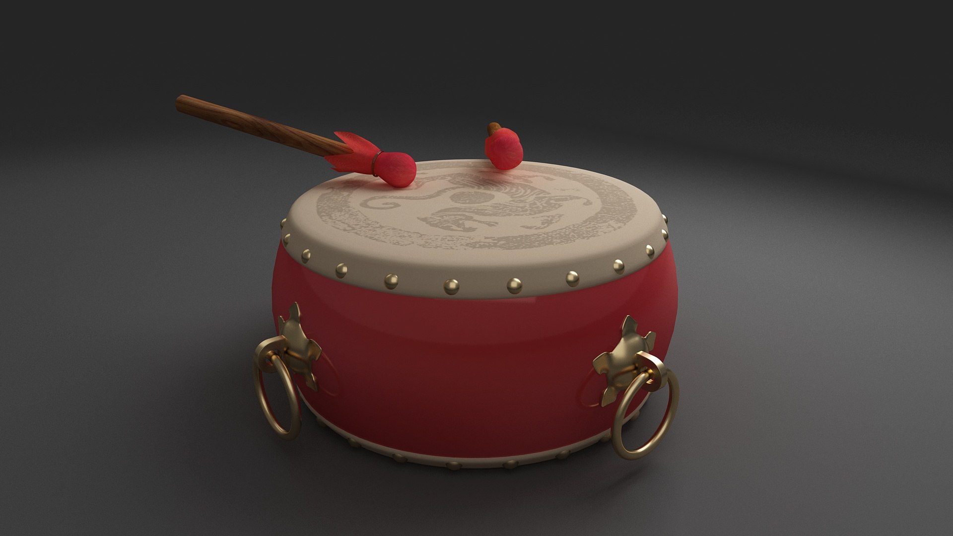 Drum Wood Music Instrument Taiko Classic Antique Barrel 3D Model ...