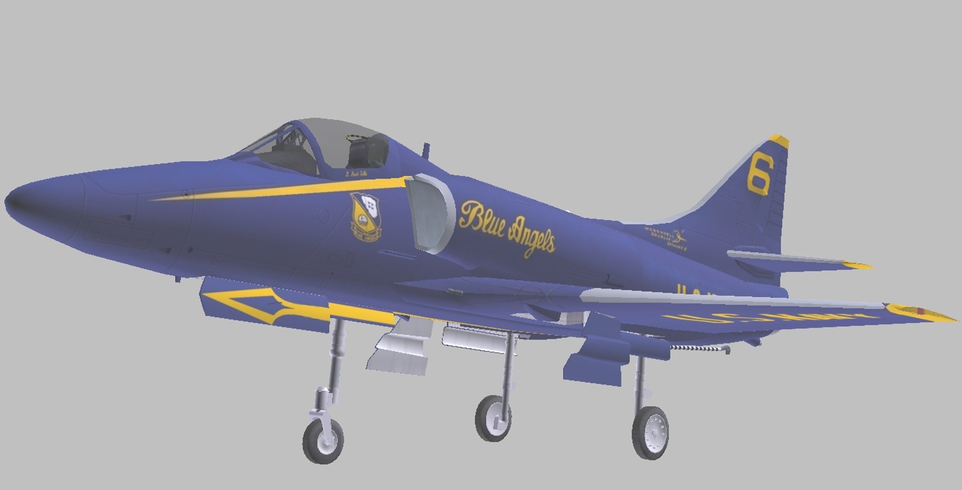 A-4 Skyhawk Blue Angels 3D Model - TurboSquid 1169142