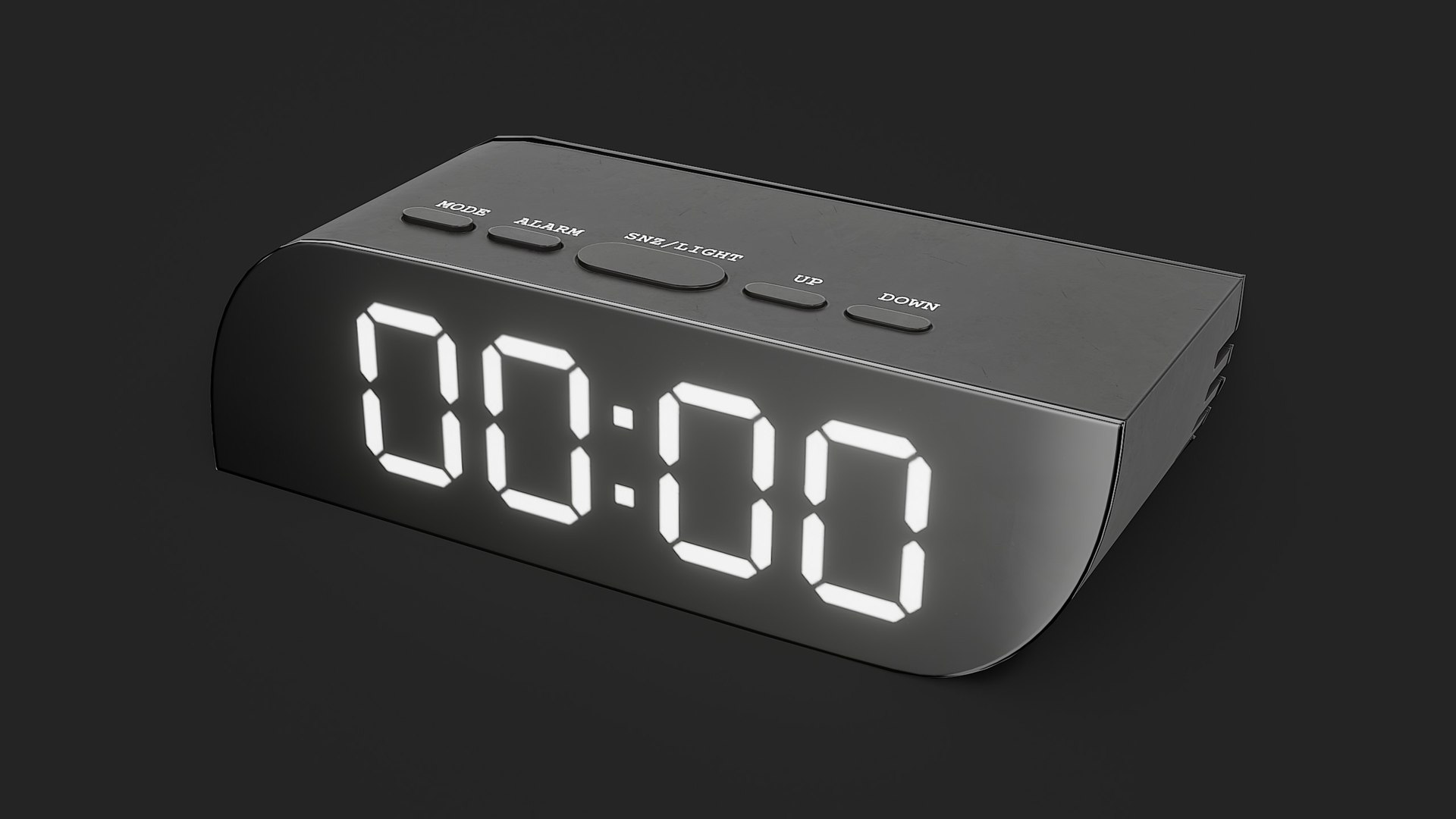 3D Modern Black Alarm Clock Model - TurboSquid 2083004