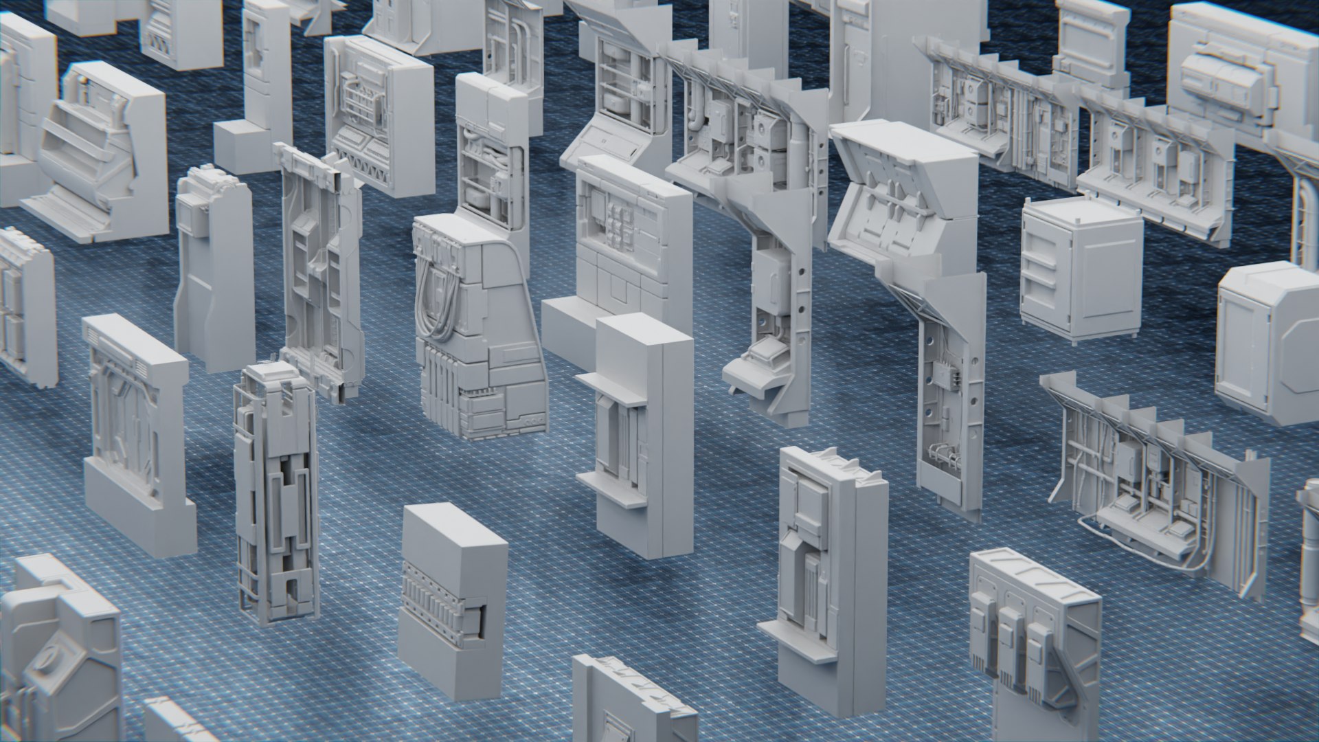 3D 3D SCIFI WALL-PANEL KITBASH - PACK - ASSET - PROP - GREEBLE Model - TurboSquid 2221790