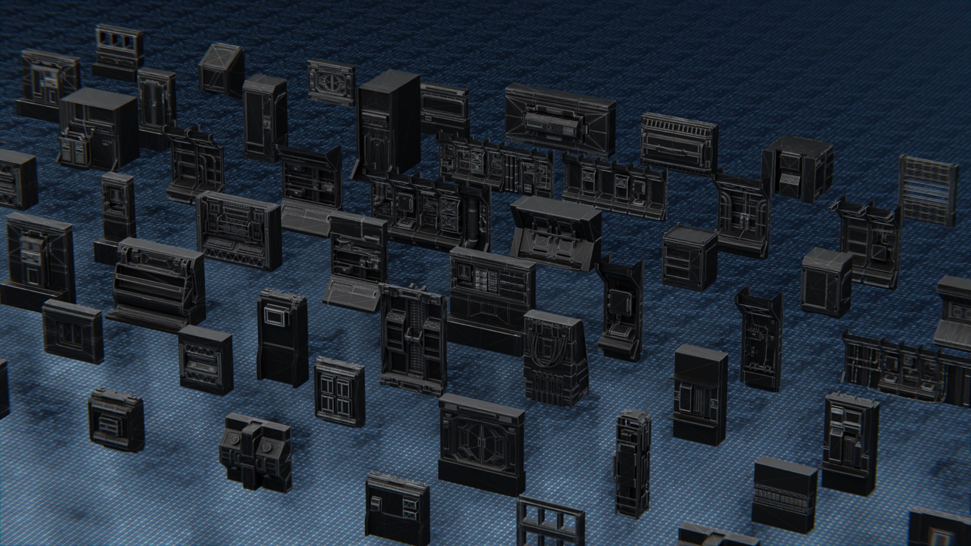 3D 3D SCIFI WALL-PANEL KITBASH - PACK - ASSET - PROP - GREEBLE Model - TurboSquid 2221790