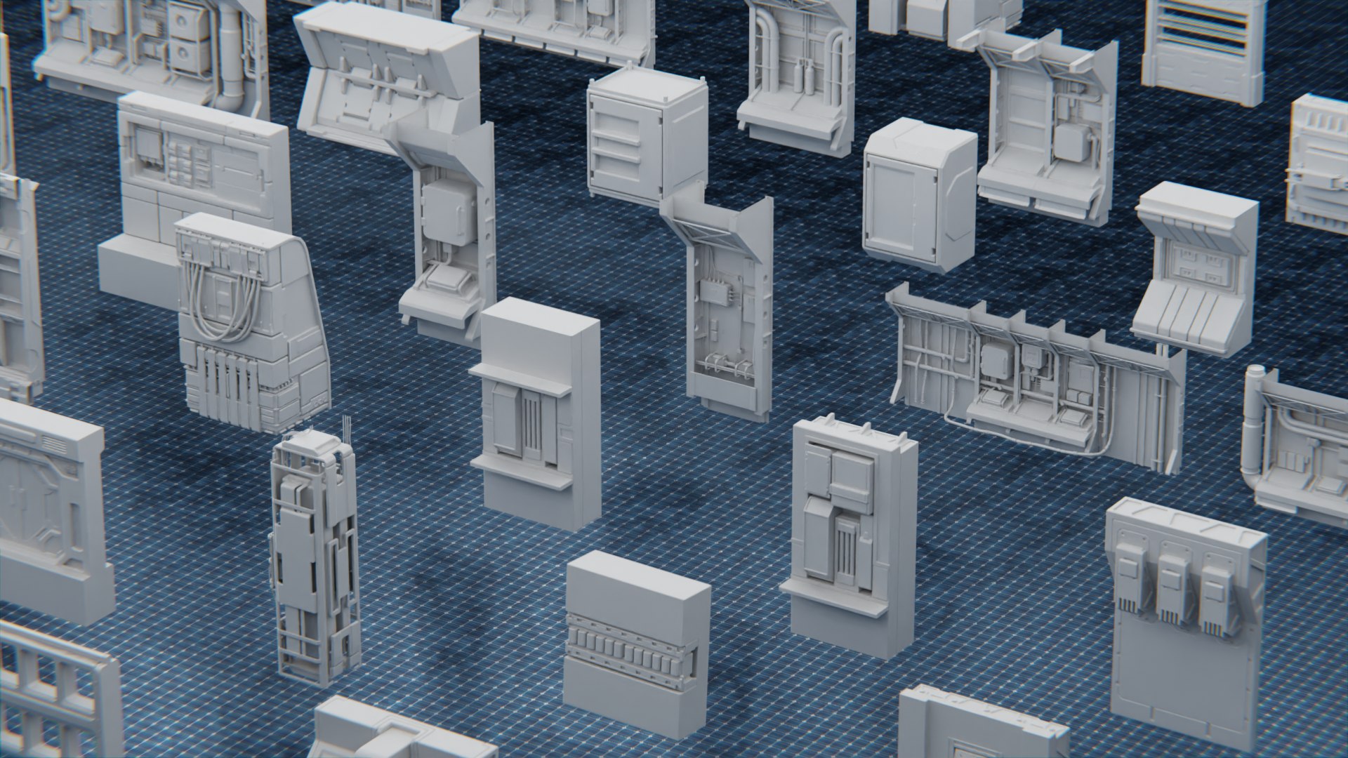 3D 3D SCIFI WALL-PANEL KITBASH - PACK - ASSET - PROP - GREEBLE Model - TurboSquid 2221790