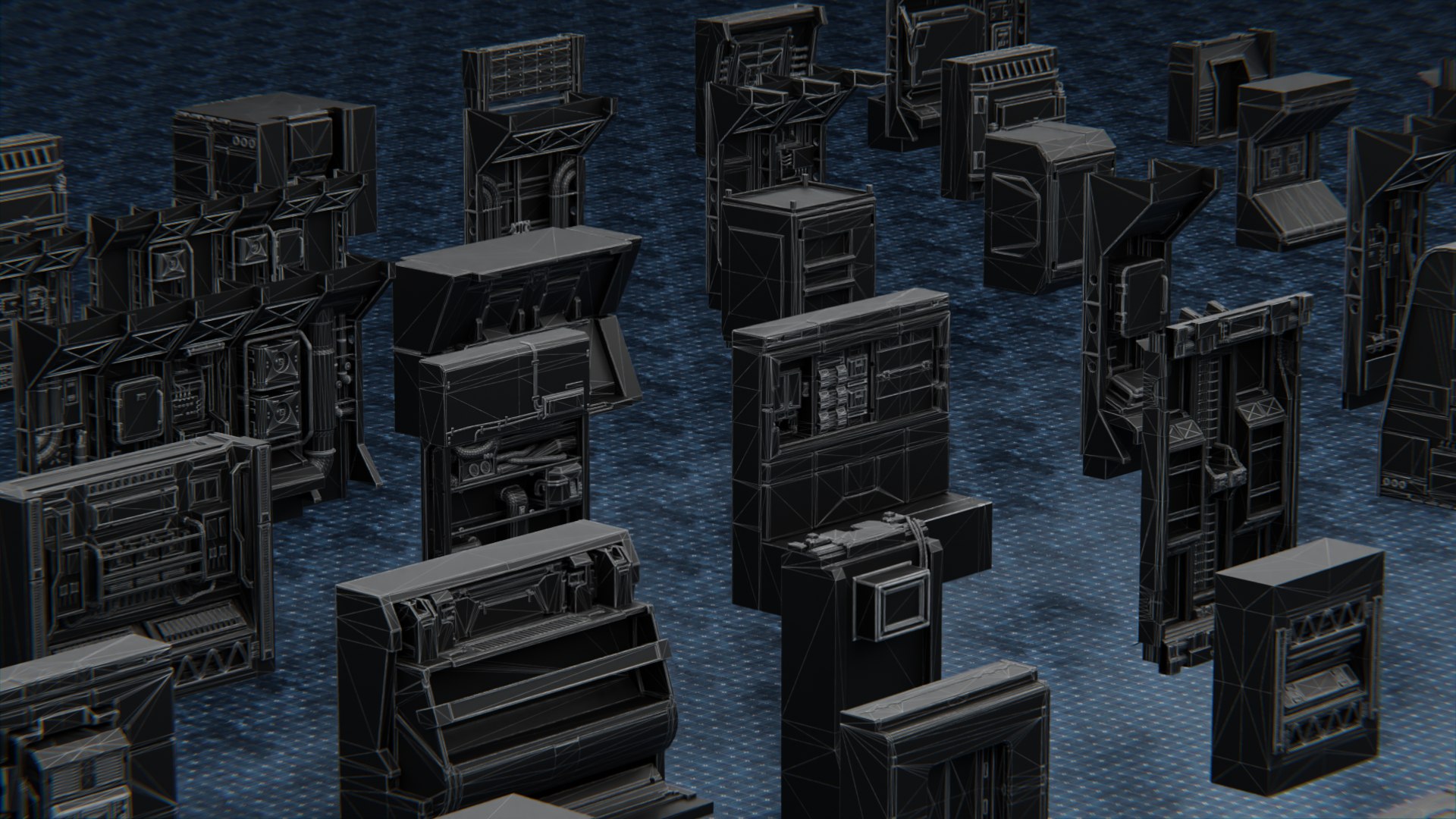 3D 3D SCIFI WALL-PANEL KITBASH - PACK - ASSET - PROP - GREEBLE Model ...