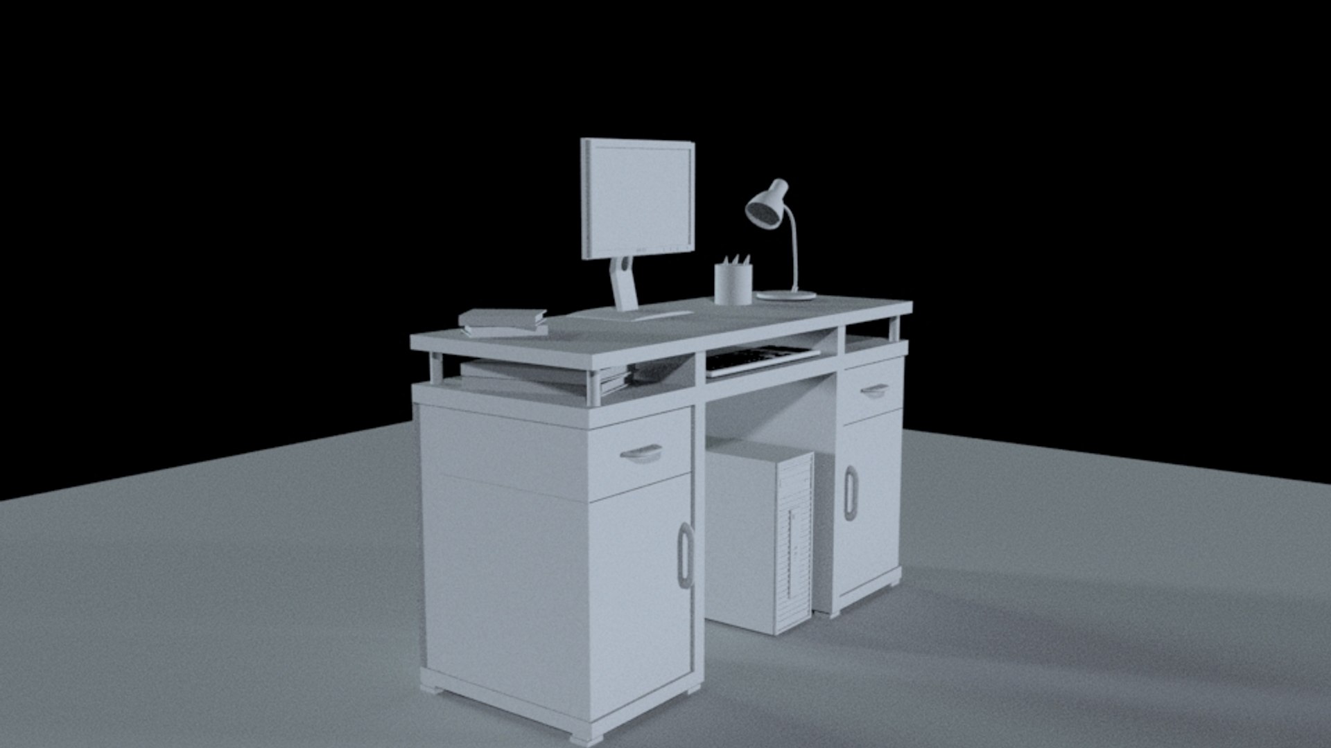 3D Desk Computer Model - TurboSquid 1587003