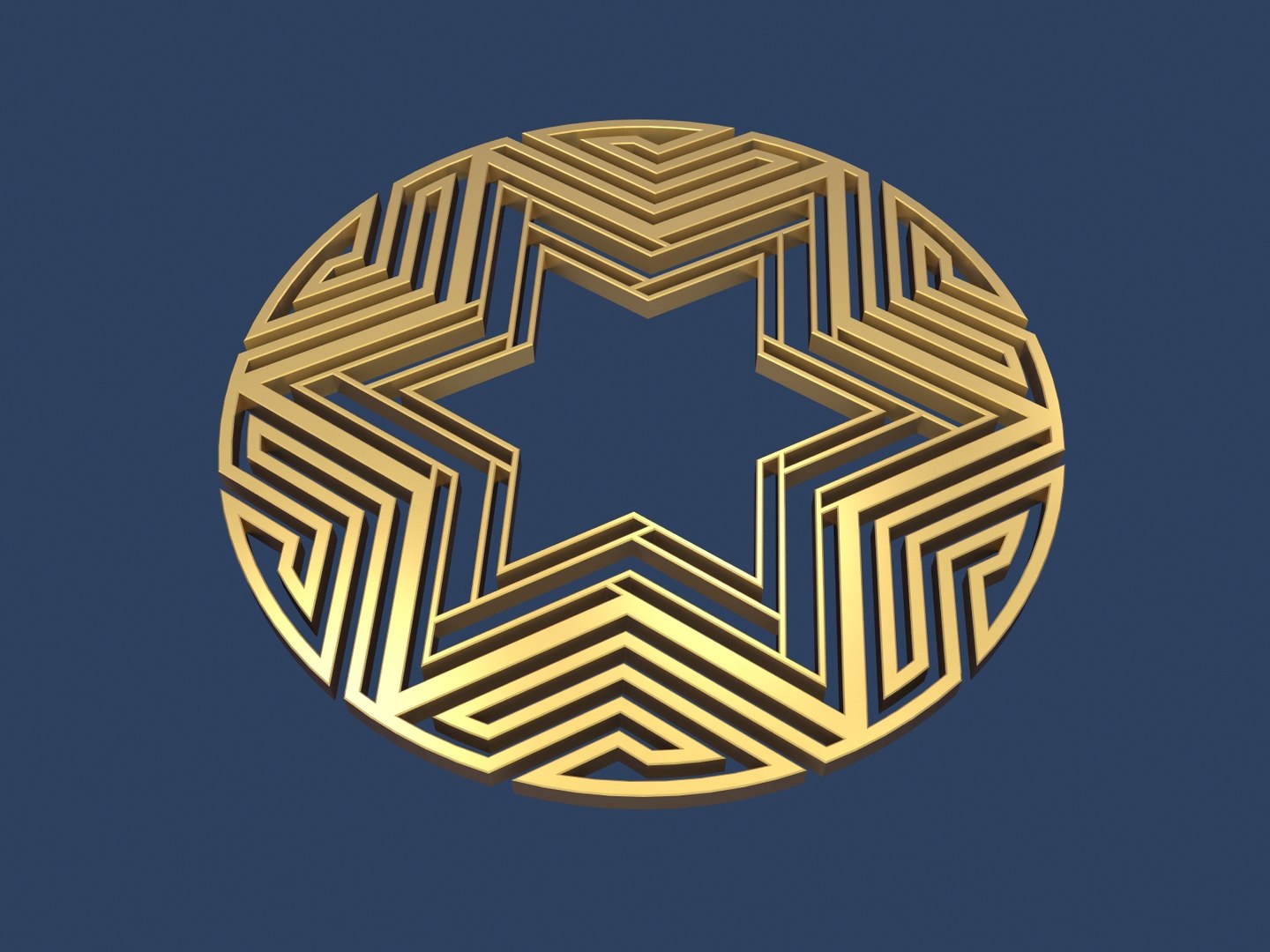 3D Star David Medallion Model - TurboSquid 1429809