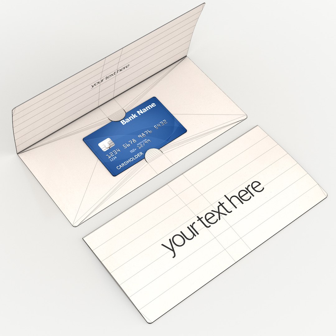 creditcard envelope 3d c4d