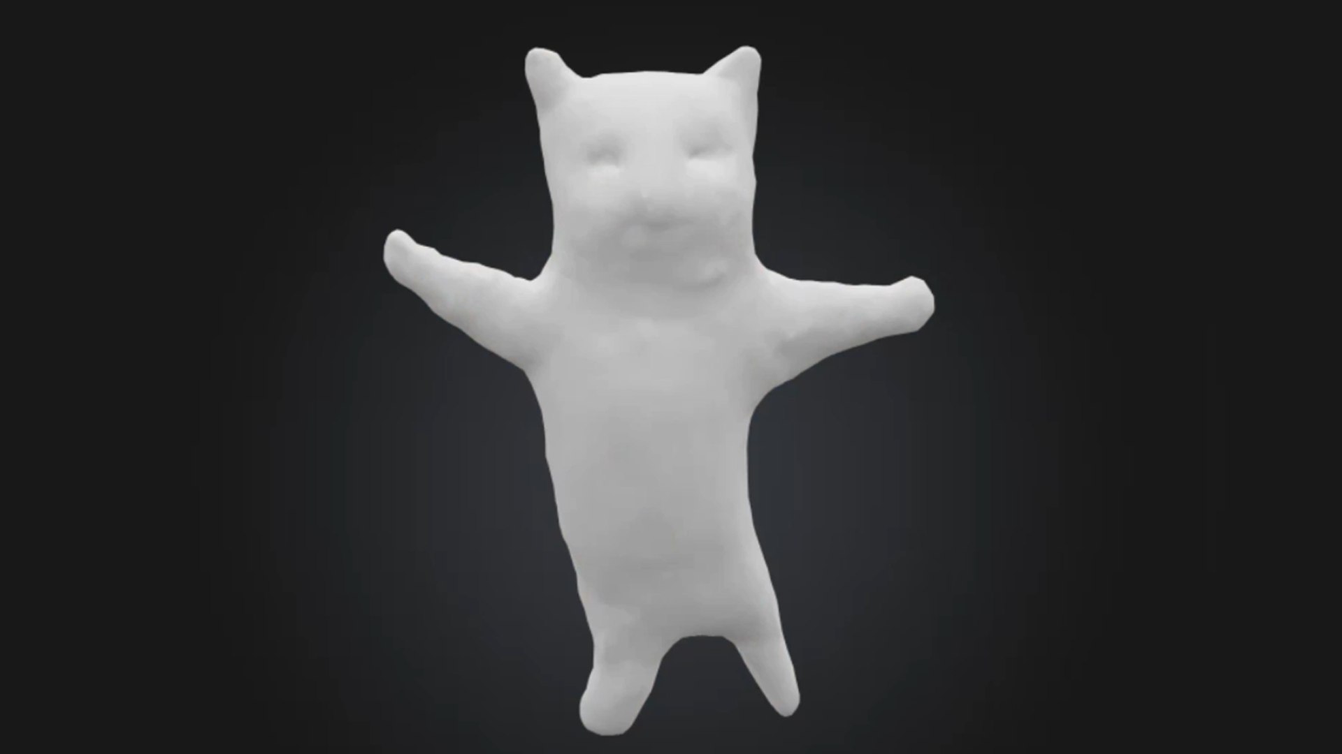 3D Dancing Feline Happy Happi Cat Hapi Meme 3D Model For Printing Cute ...