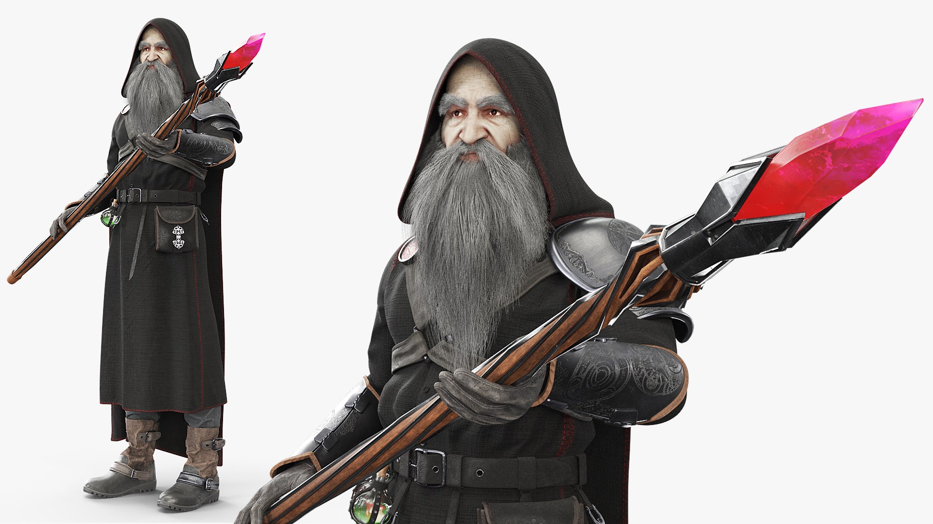 3D Character Dark Wizard Rigged - TurboSquid 2498981
