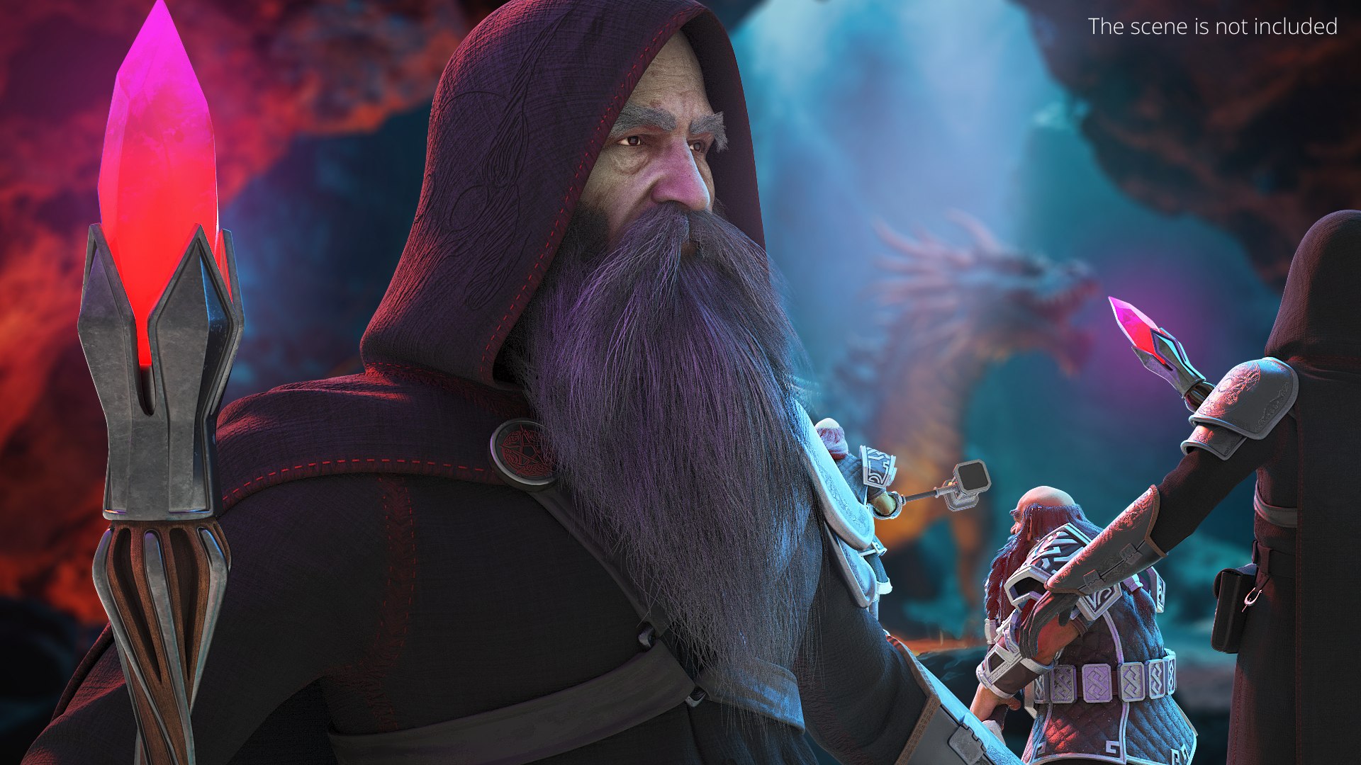3D Character Dark Wizard Rigged - TurboSquid 2498981