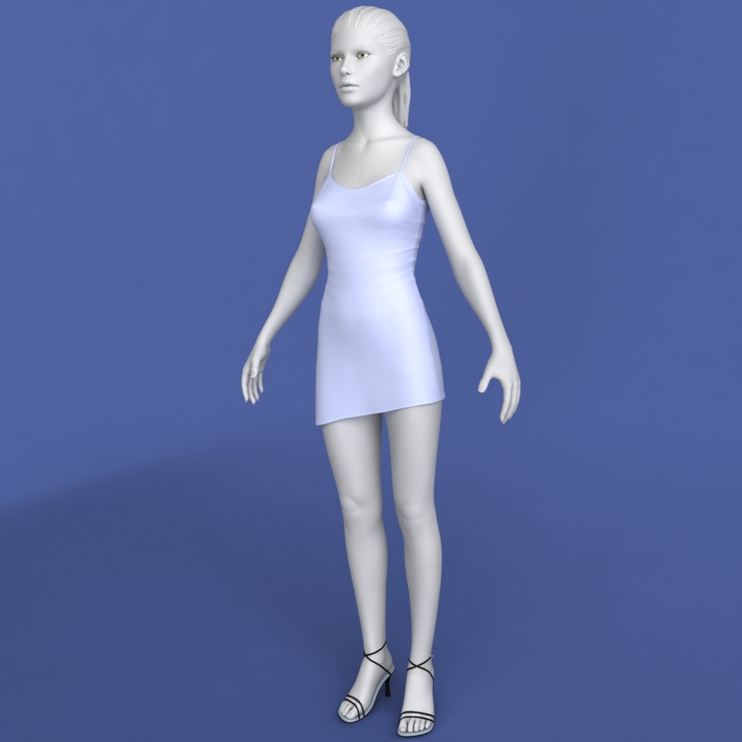 Realistic Female Modeled Body Character 3d Model