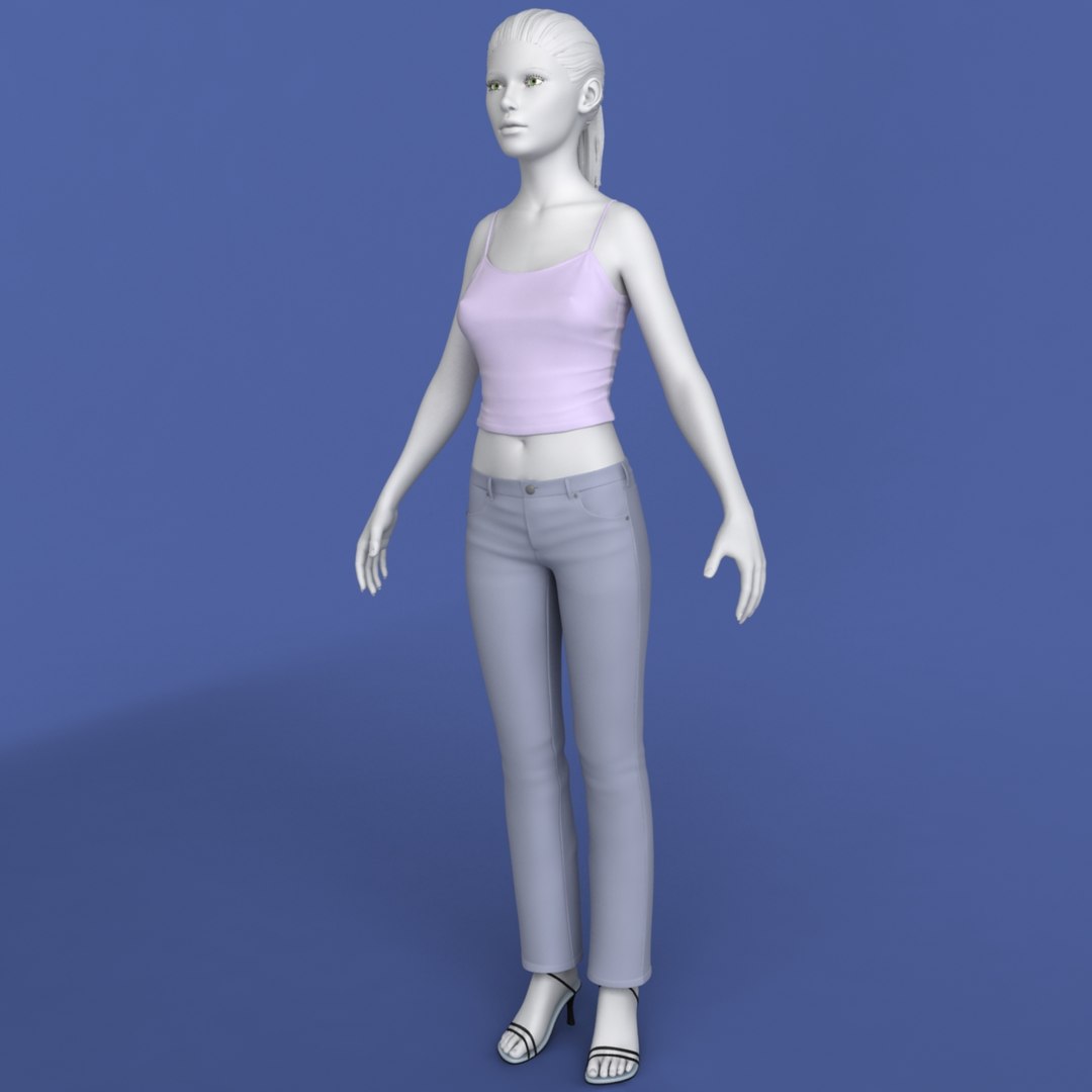 Realistic Female Modeled Body Character 3d Model