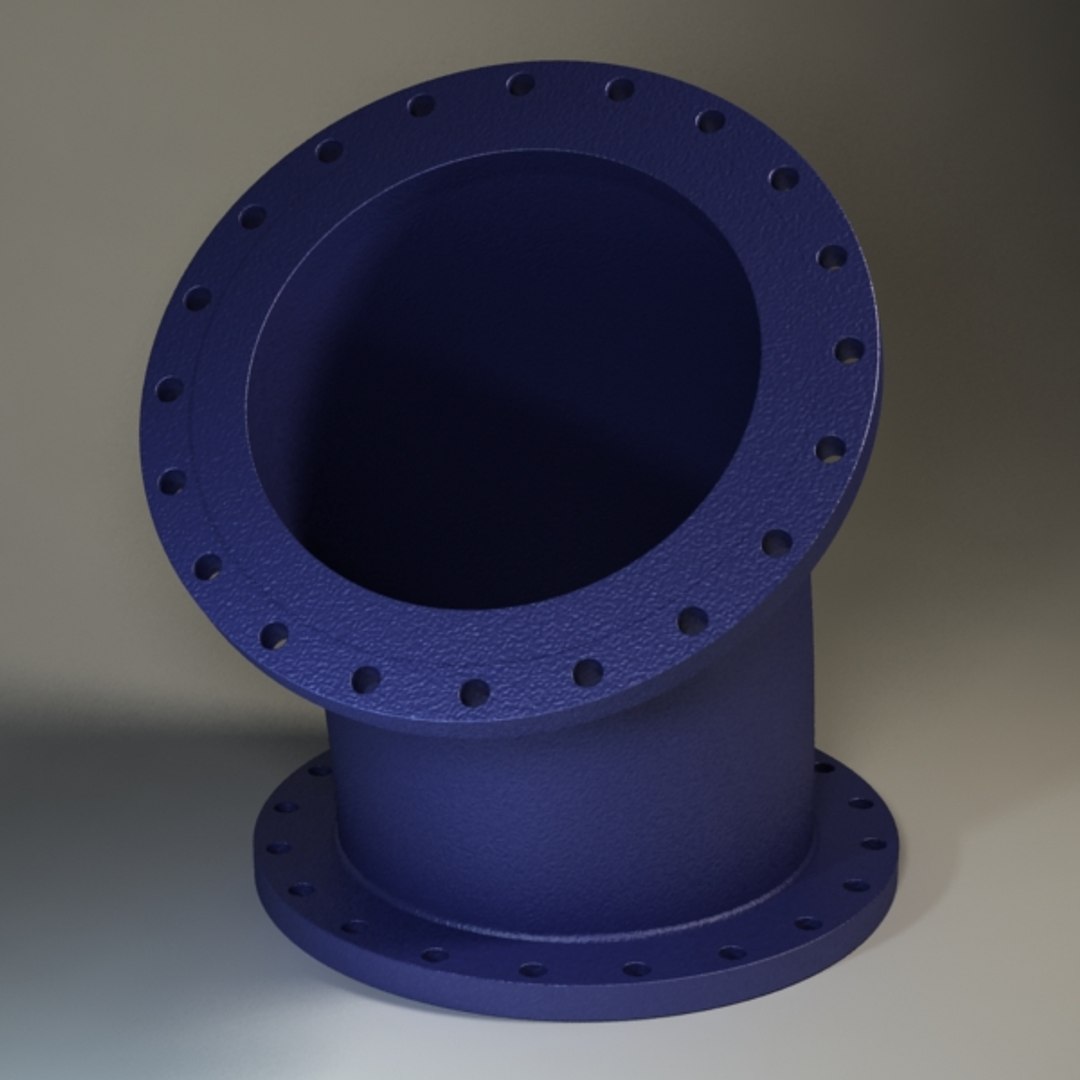 3d Model Flanged Bend Socket 24