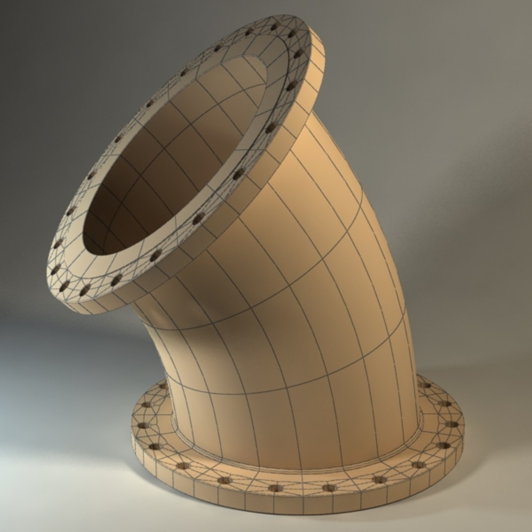 3d Model Flanged Bend Socket 24