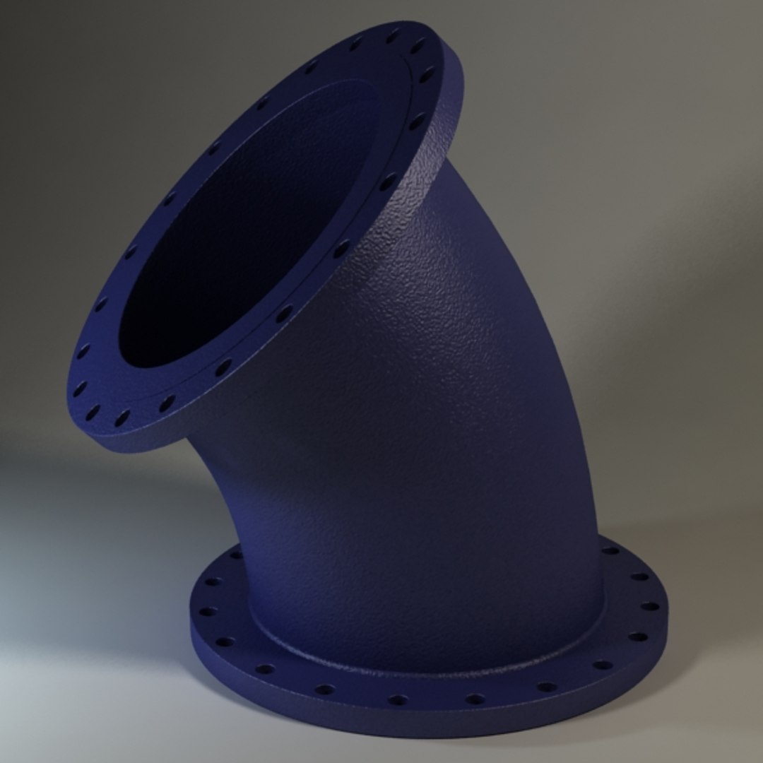 3d Model Flanged Bend Socket 24