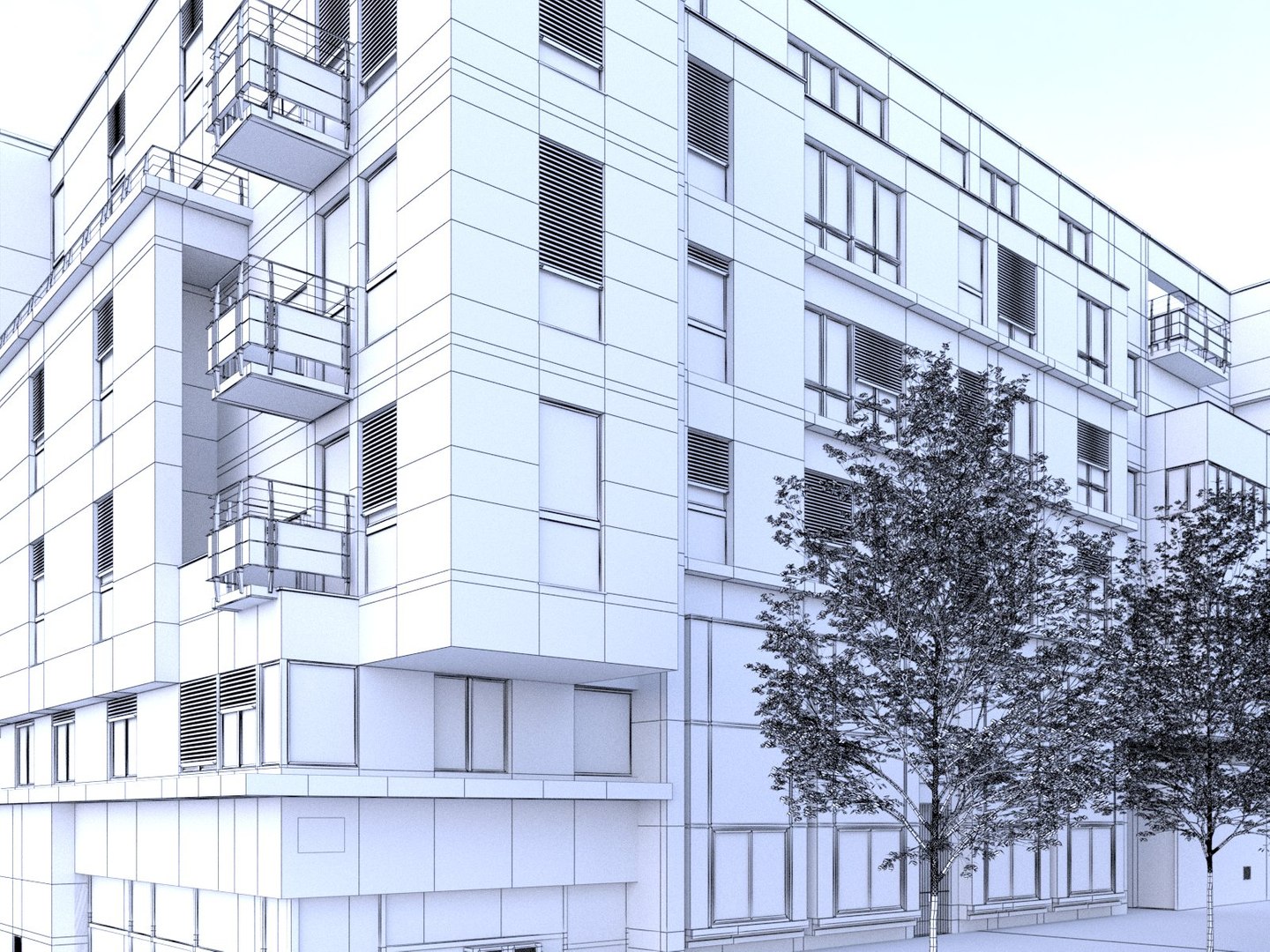 3dsmax Square Contemporary Buildings