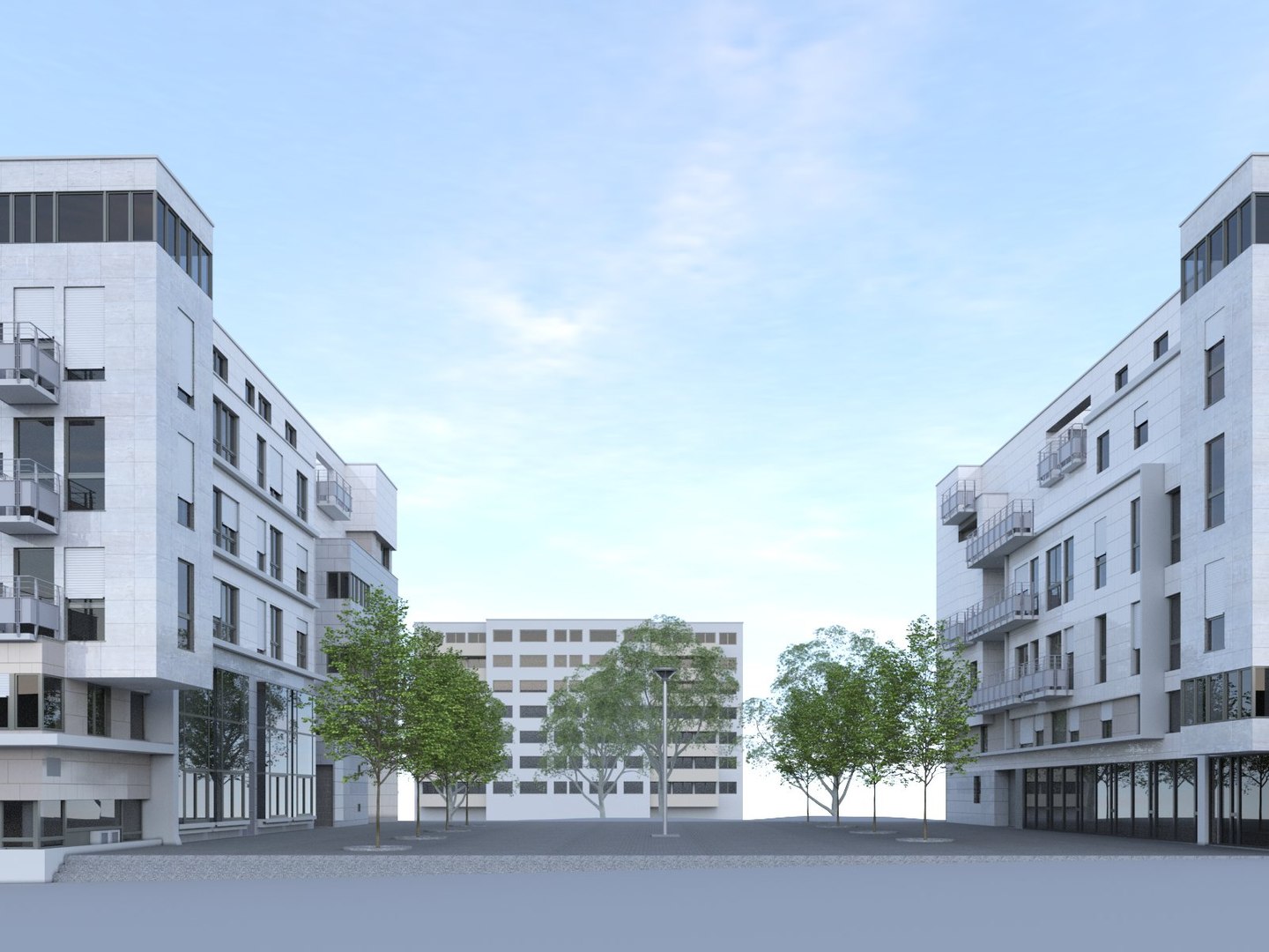 3dsmax Square Contemporary Buildings