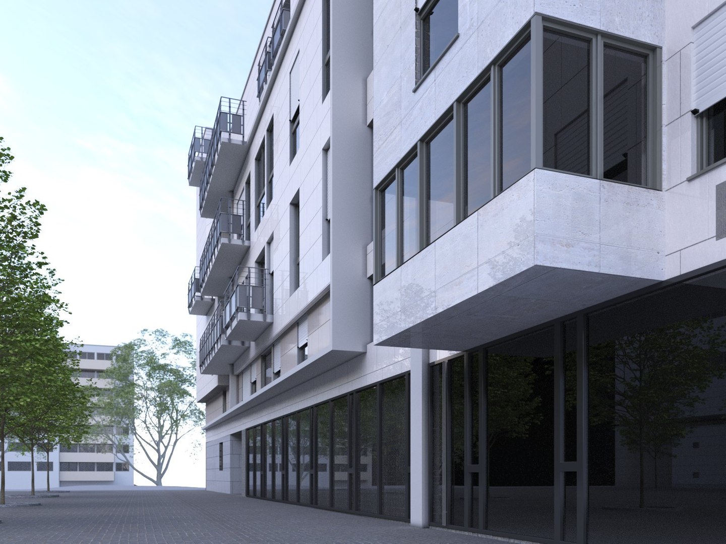 3dsmax Square Contemporary Buildings