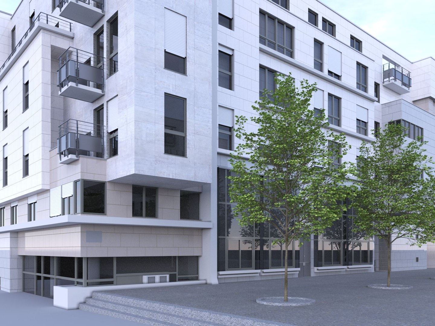 3dsmax Square Contemporary Buildings