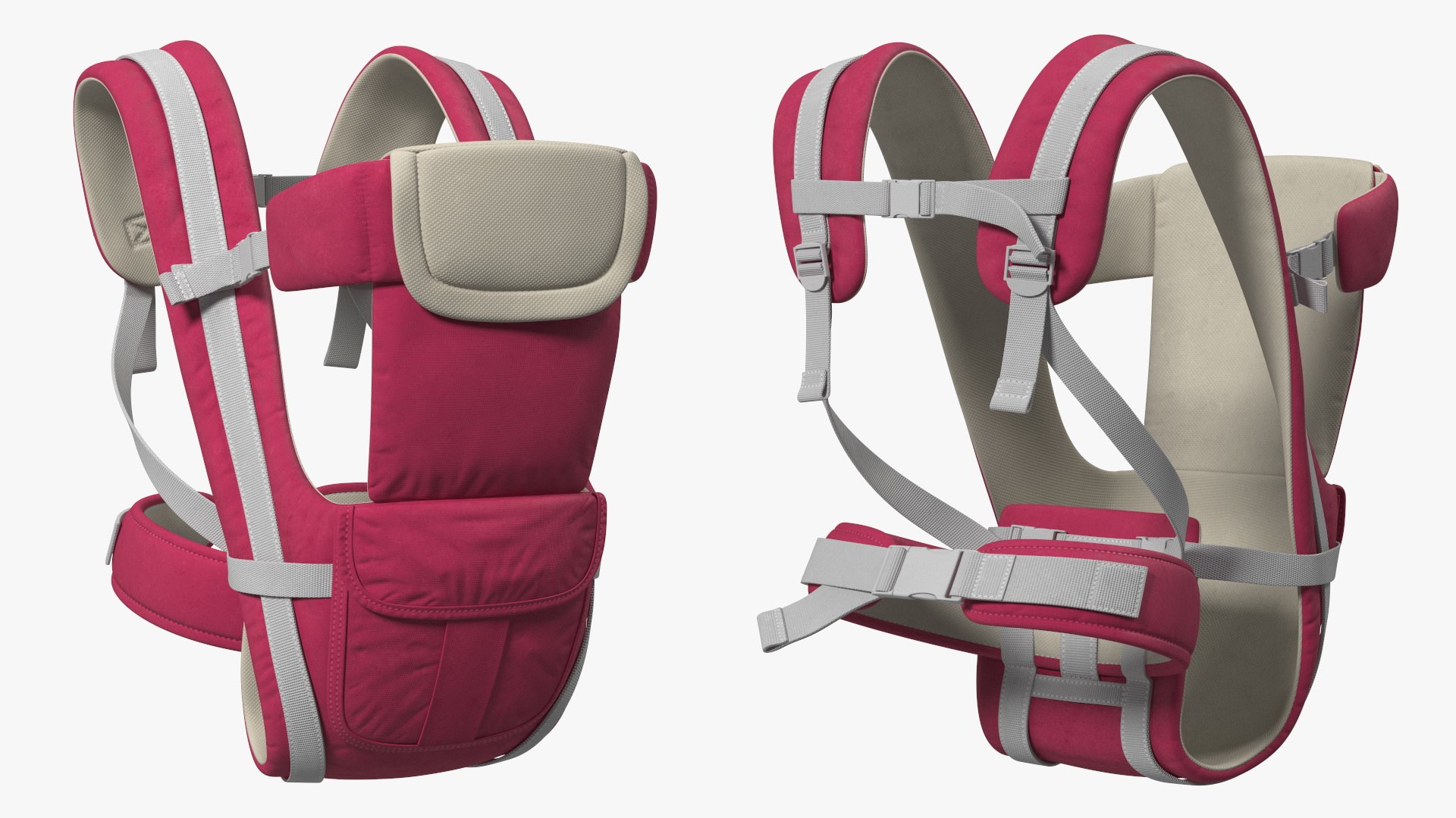3D Model Woman With Baby Carrier Pink - TurboSquid 2164987