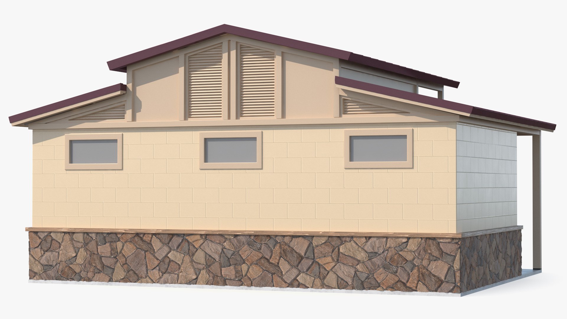 3D Public Restroom Building - TurboSquid 2259976