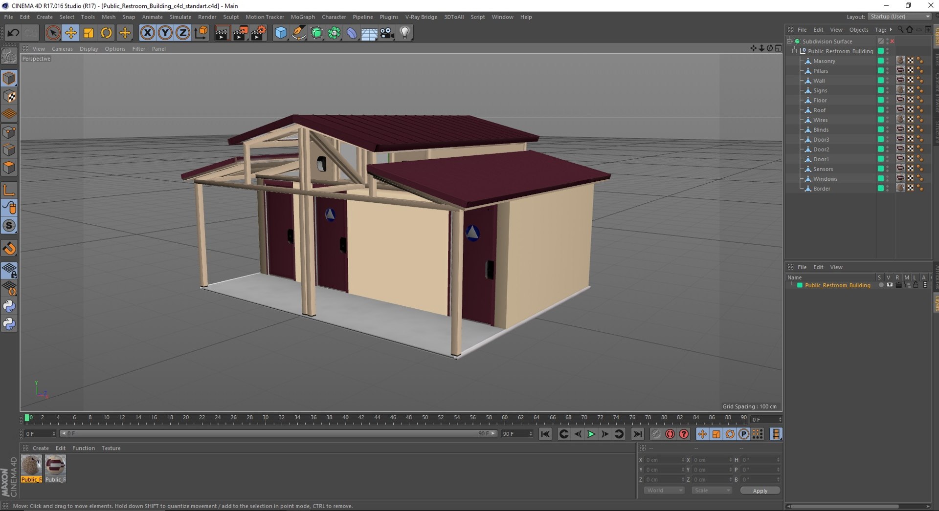 3D Public Restroom Building - TurboSquid 2259976